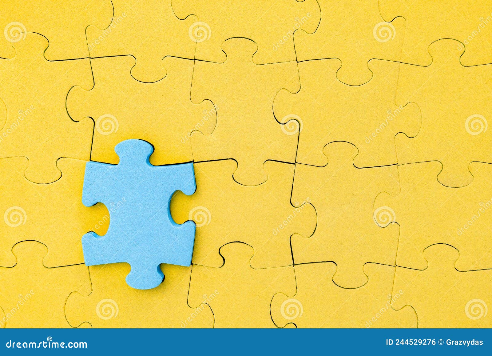 Blue Jigsaw Puzzle Piece Stands Out from the Crowd Stock Photo - Image ...