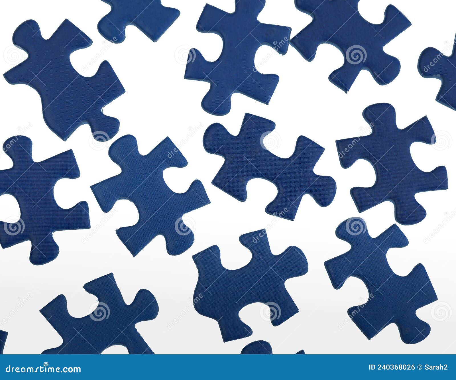 Blue Jigsaw Puzzle Pieces Isolated on White Background. Stock Photo ...