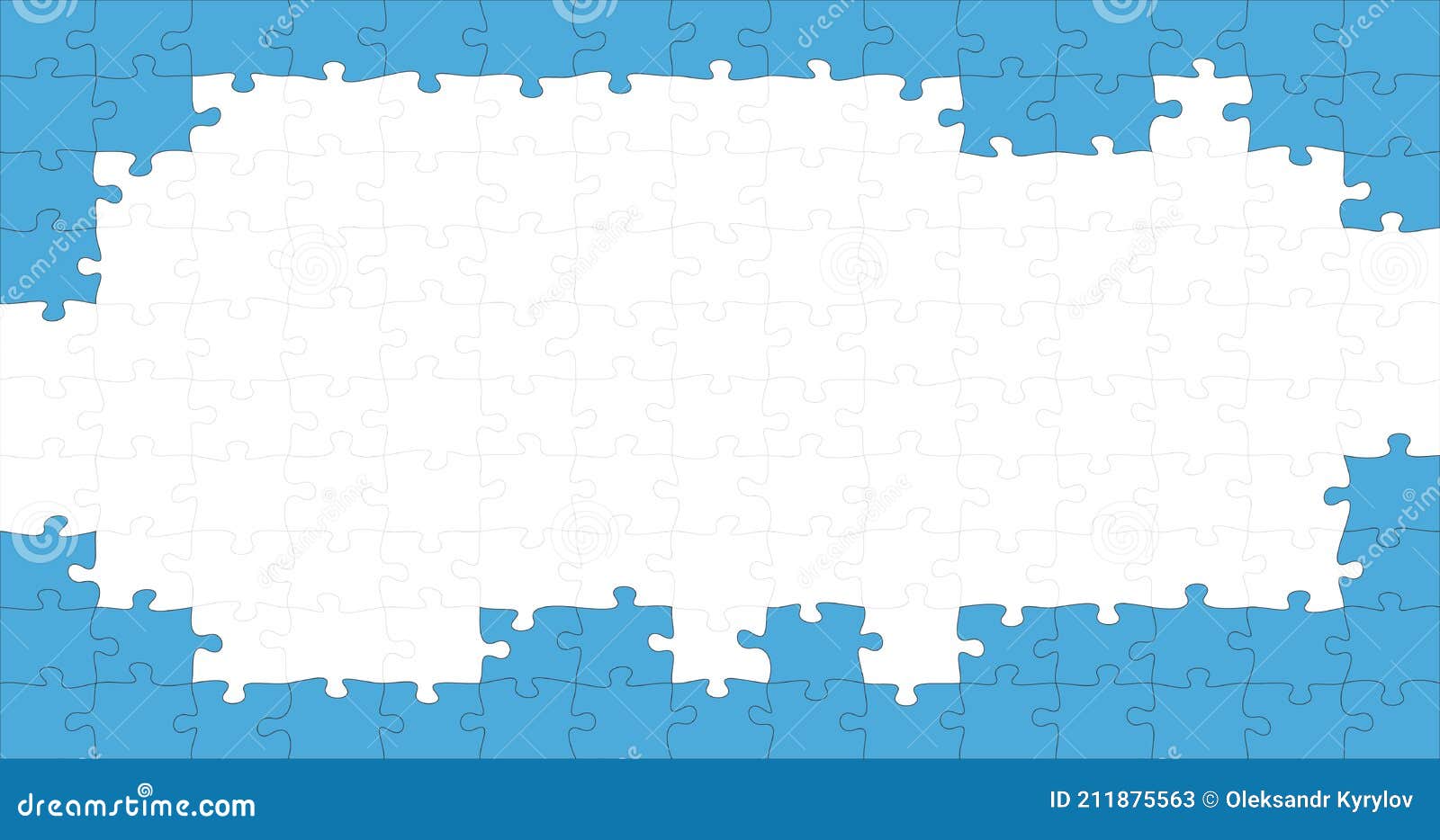 Blue Jigsaw Puzzle with Pieces Missing. Solve the Puzzle Task, Stock ...