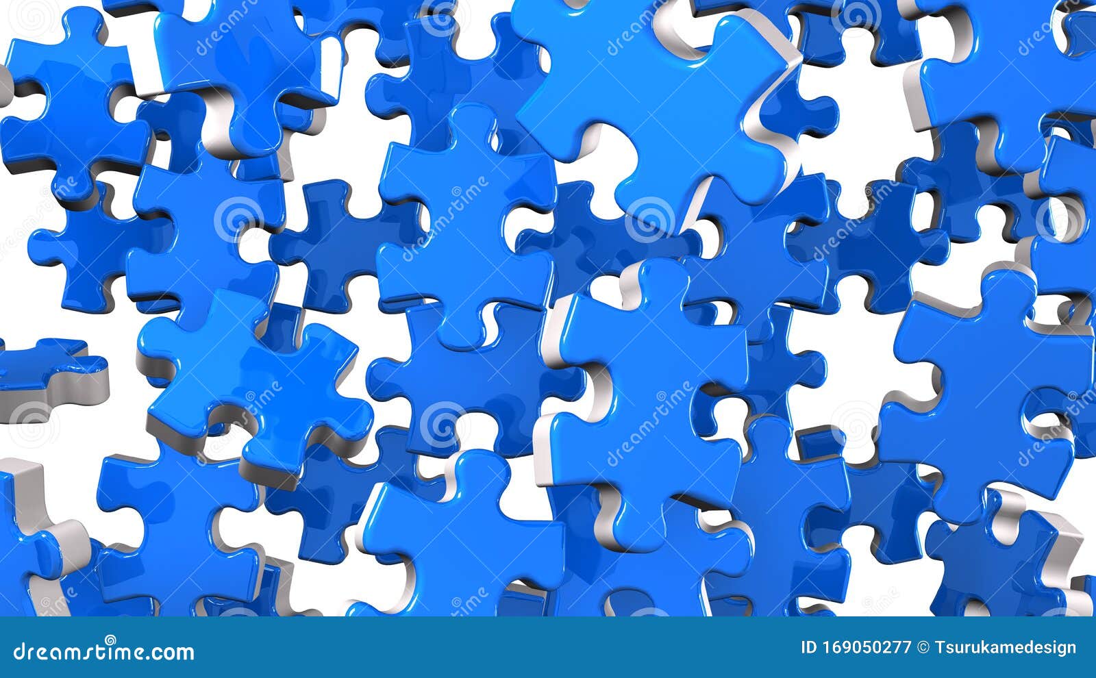 Blue Jigsaw Puzzle on White Background Stock Illustration ...