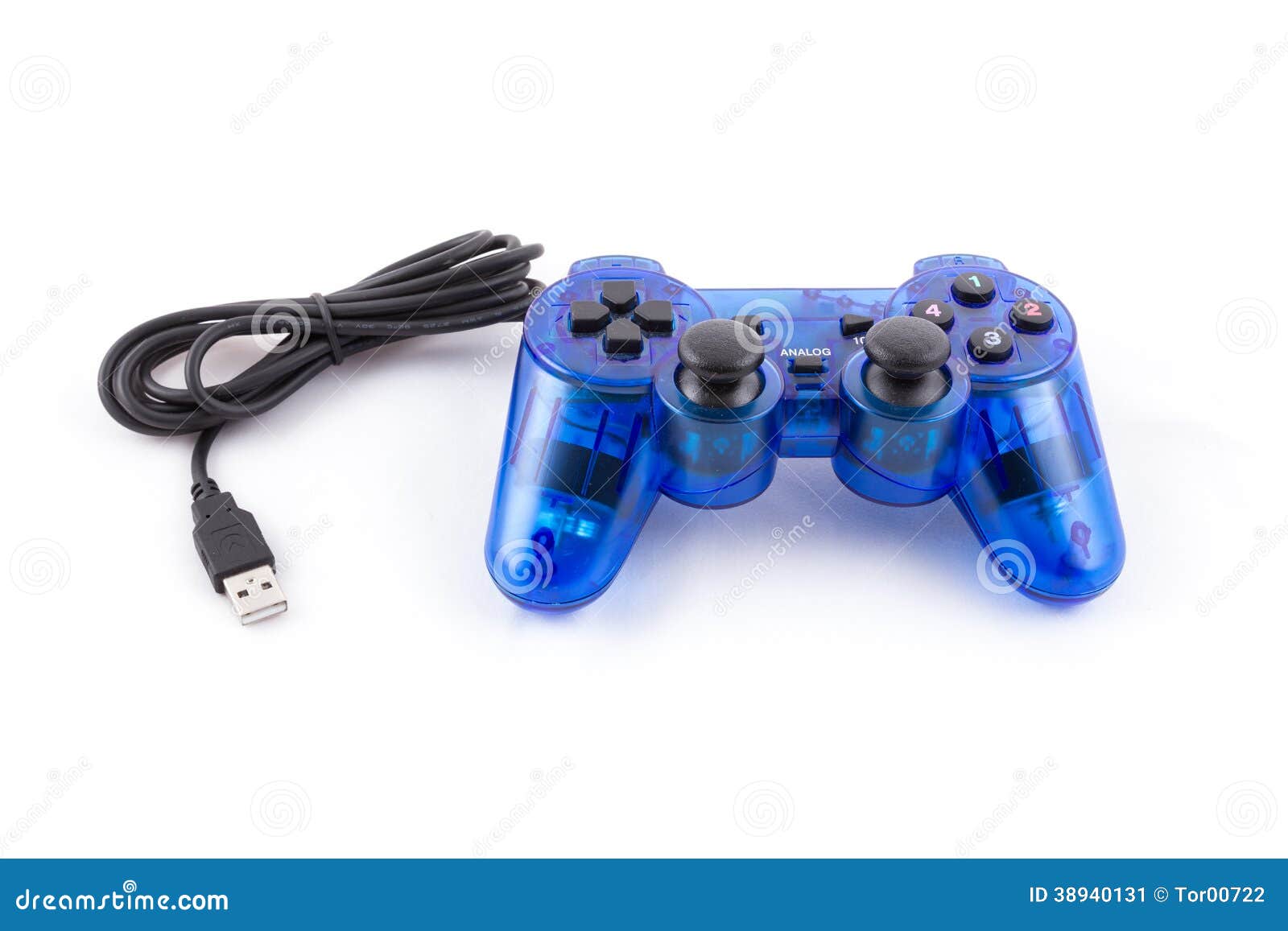 The Blue Joystick for Controller Play Video Game Stock Image - Image of ...