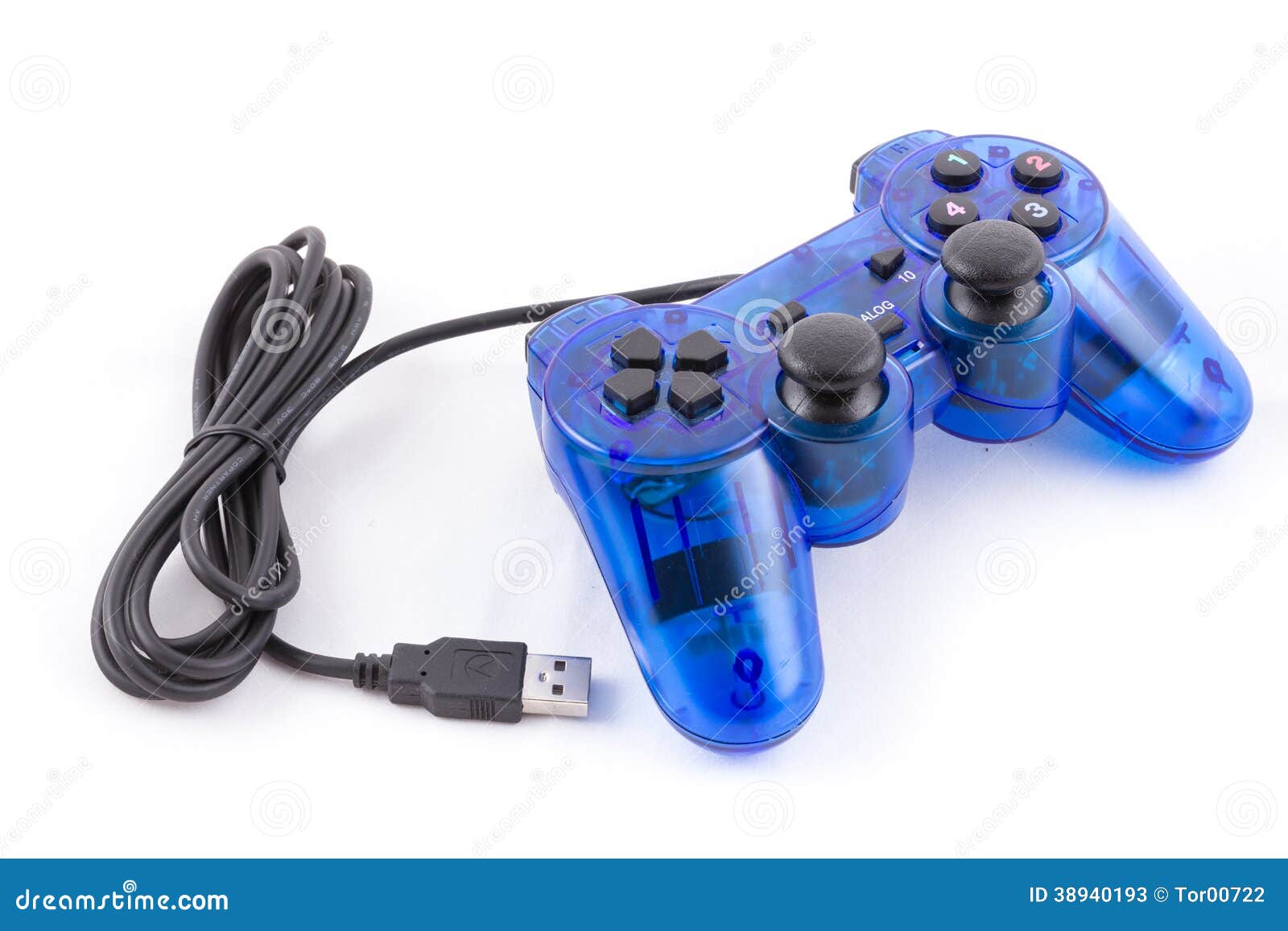 The Blue Joystick for Controller Play Video Game Stock Image - Image of ...
