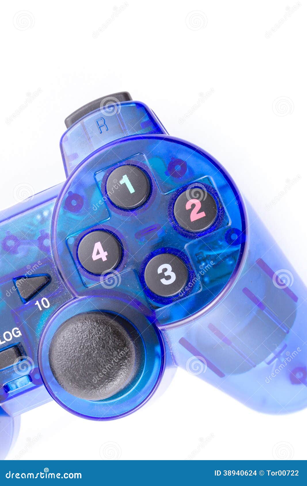 The Blue Joystick for Controller Play Video Game Stock Photo - Image of ...