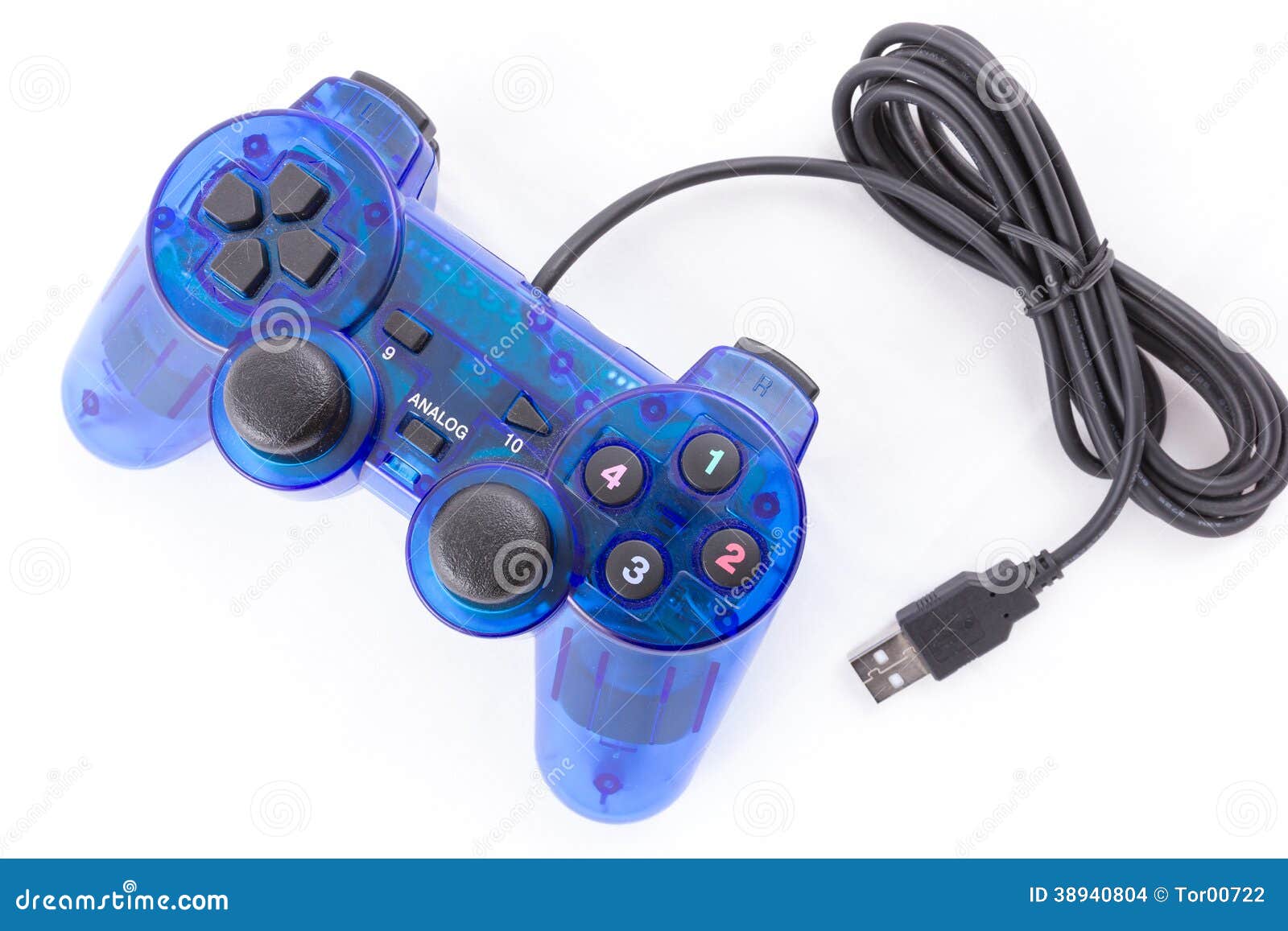 The Blue Joystick for Controller Play Video Game Stock Photo - Image of ...