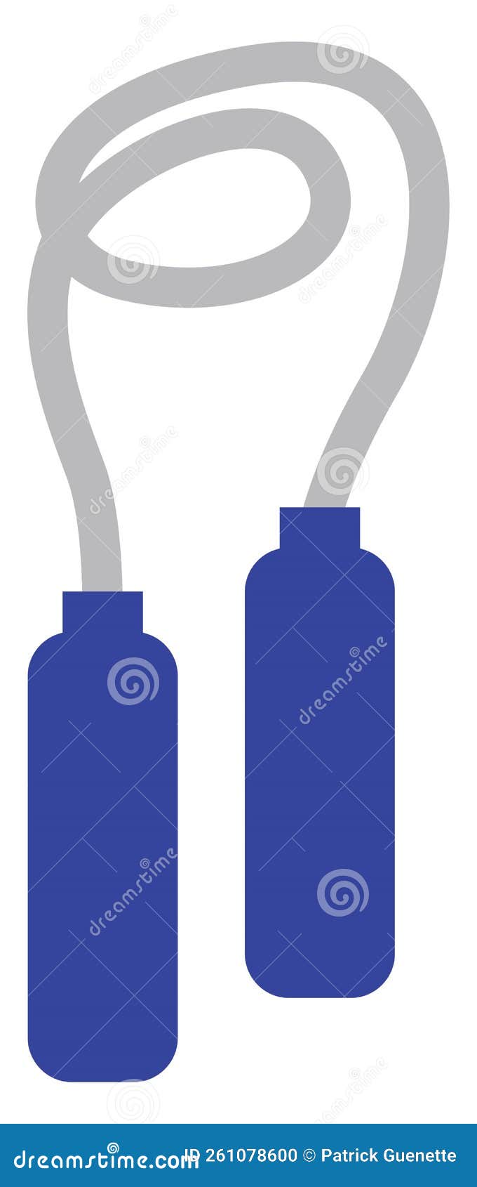 Blue jumping rope, icon stock vector. Illustration of black - 261078600