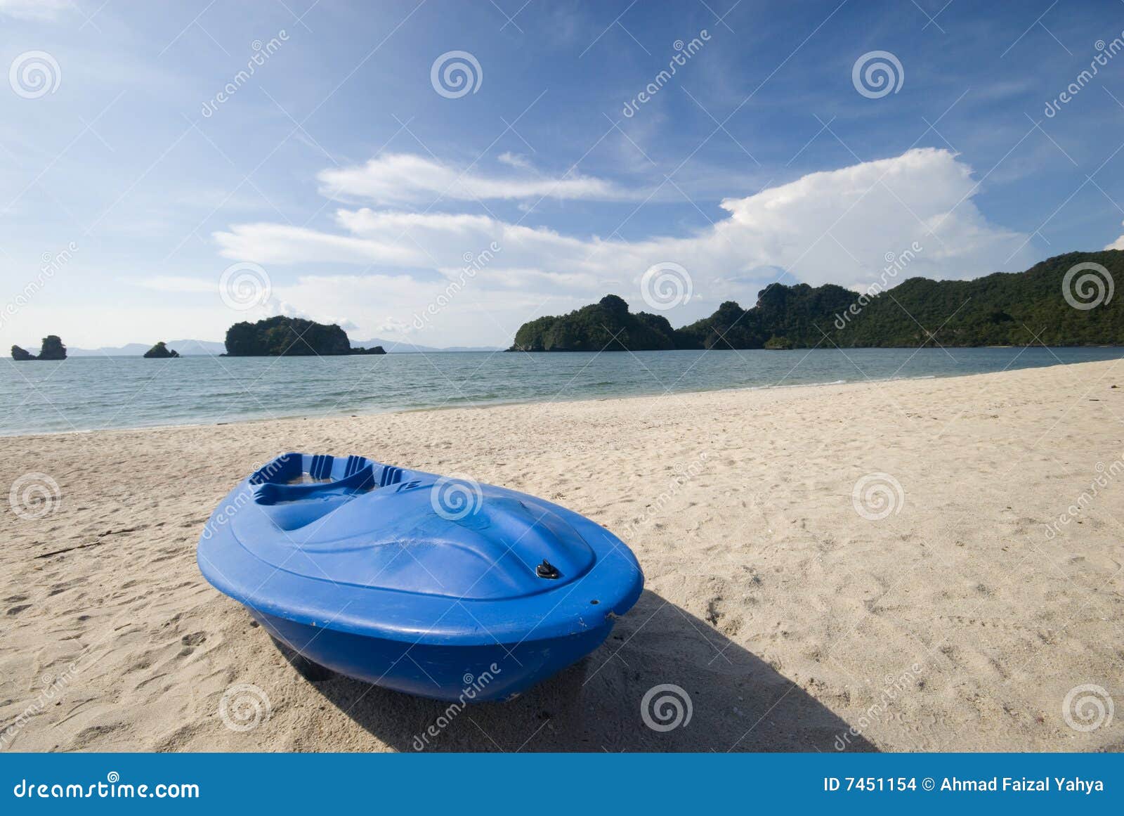 Blue kayak stock photo. Image of exotic, sand, beach, landscape - 7451154