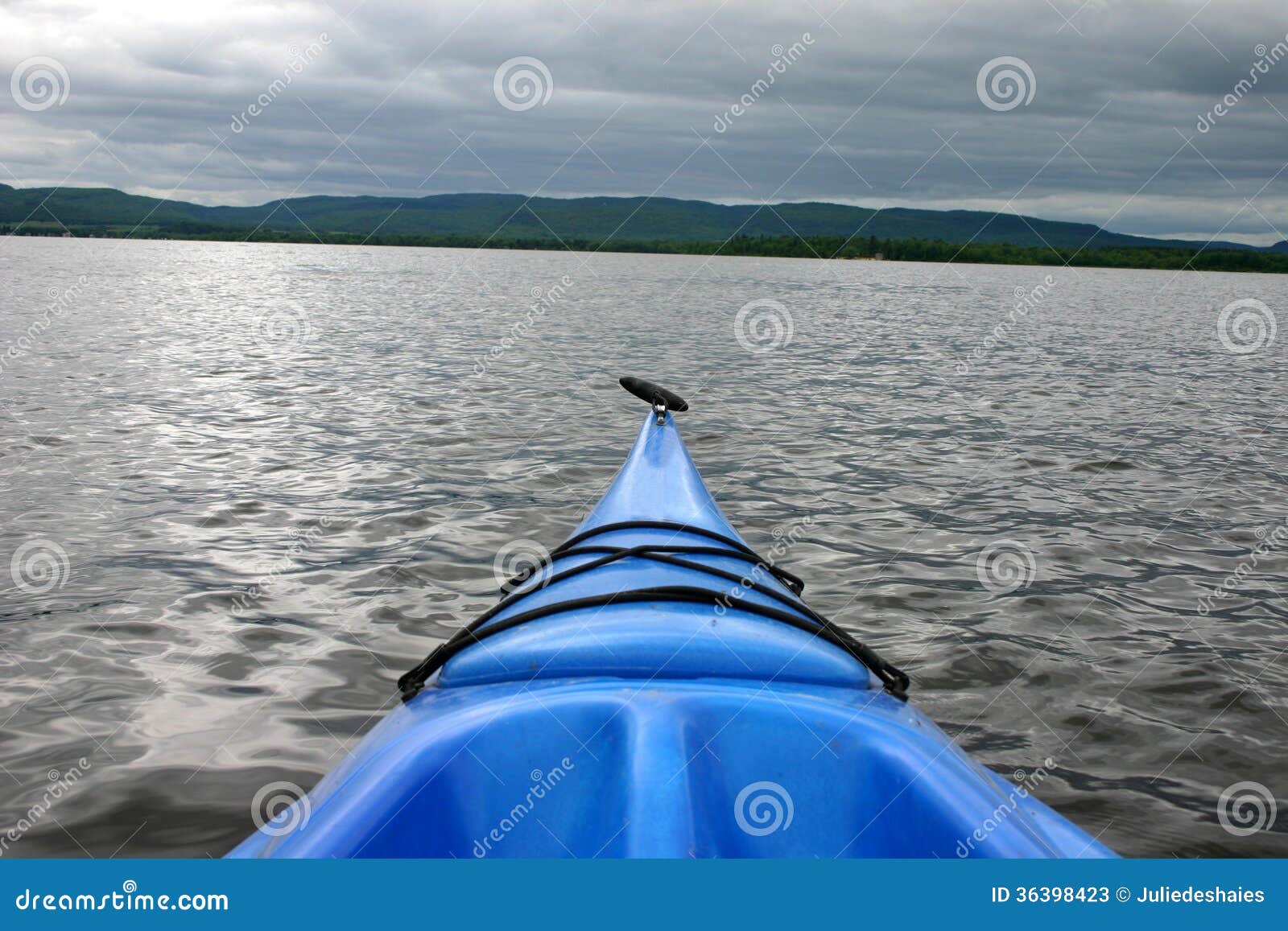 Blue kayak on lake stock image. Image of nature, plastic - 36398423