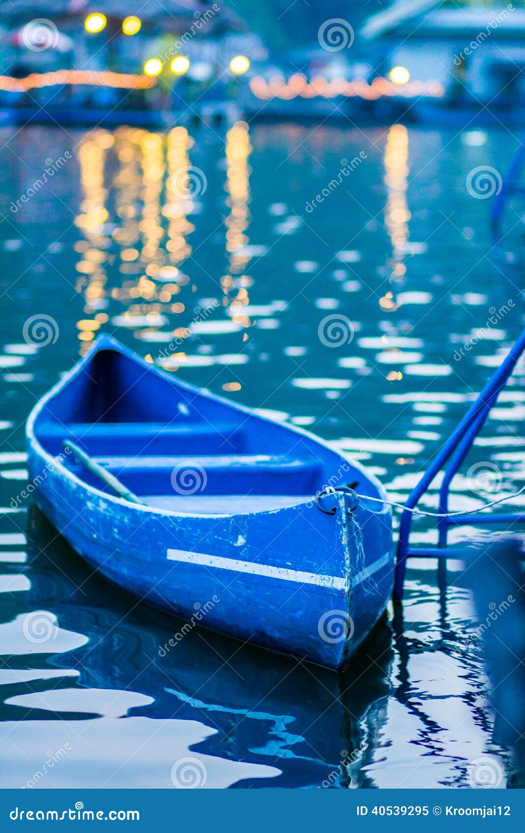 Blue Kayak on the lake stock image. Image of lake, silence - 40539295