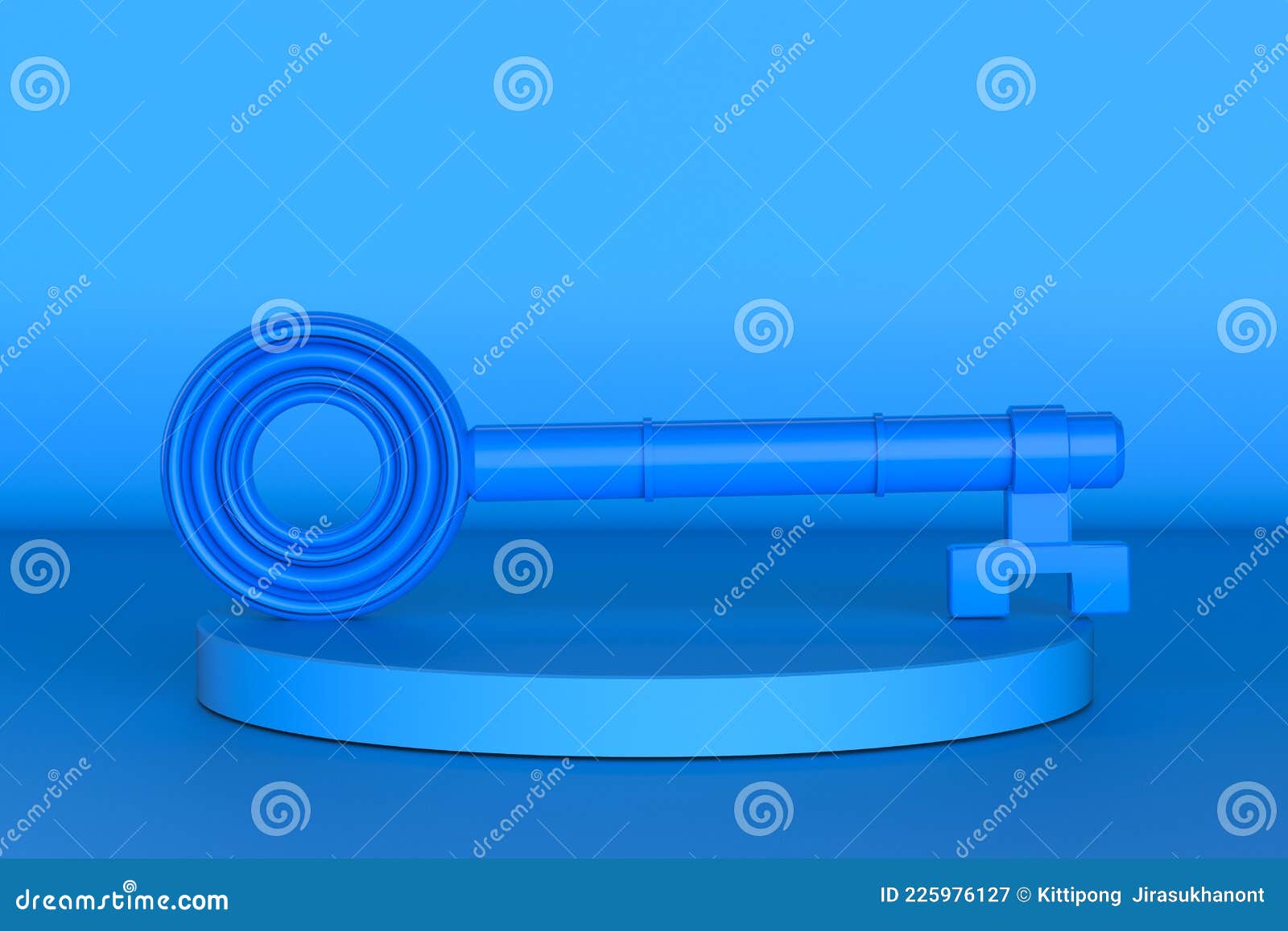 Blue Key on Blue Background Stock Illustration - Illustration of blue ...