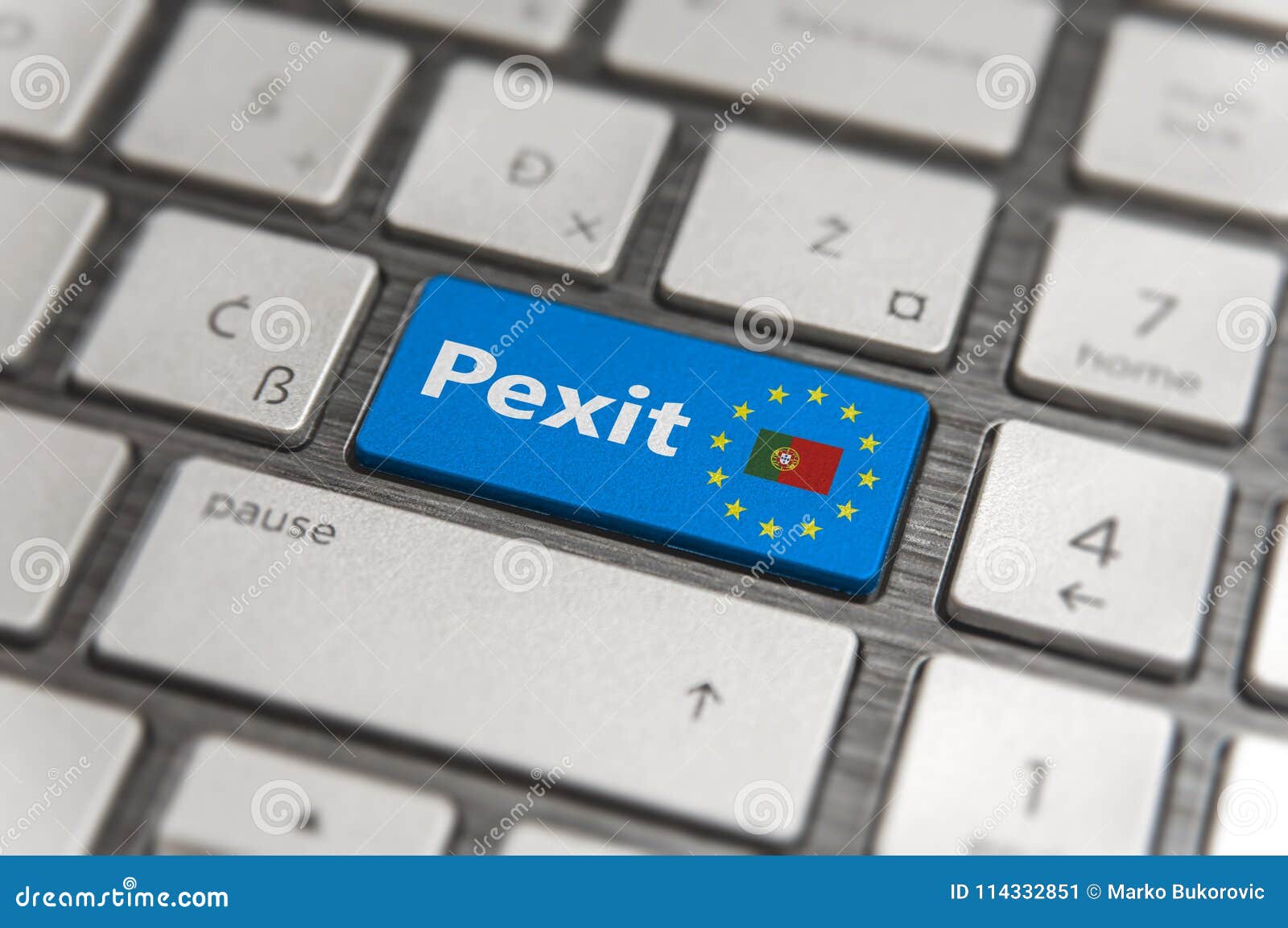 Blue Key Enter Portugal Pexit with EU Keyboard Button on Modern Board ...