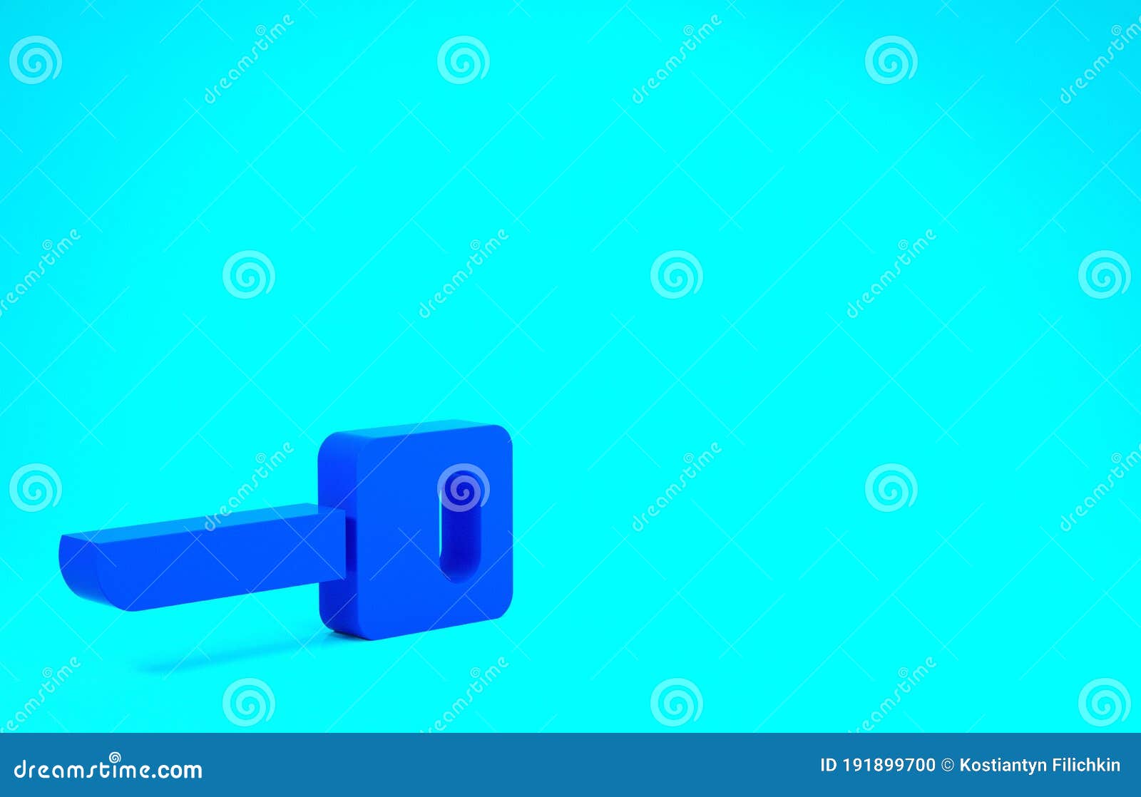 Blue Key Icon Isolated on Blue Background. Minimalism Concept Stock ...