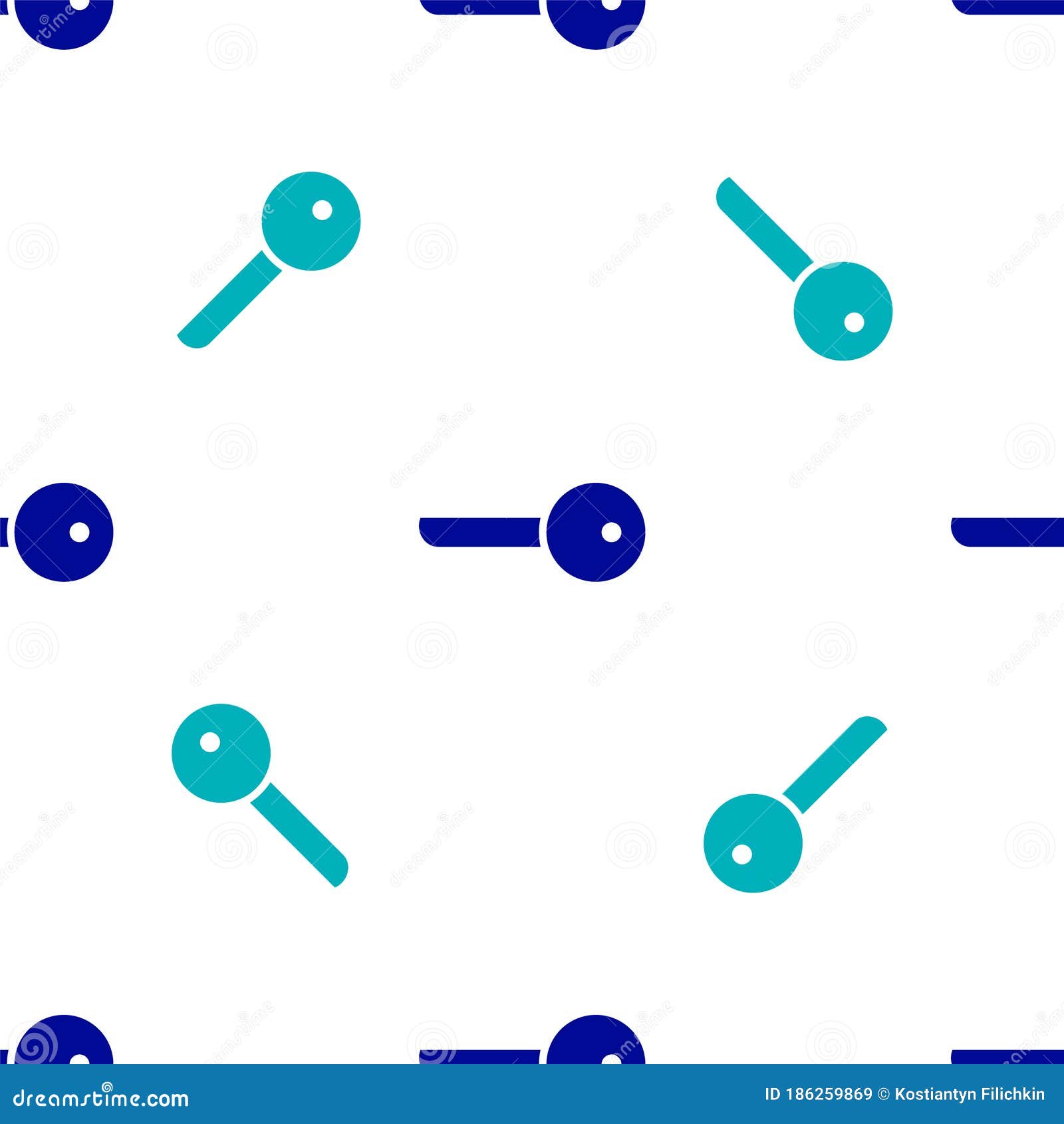 Blue Key Icon Isolated Seamless Pattern on White Background. Vector ...