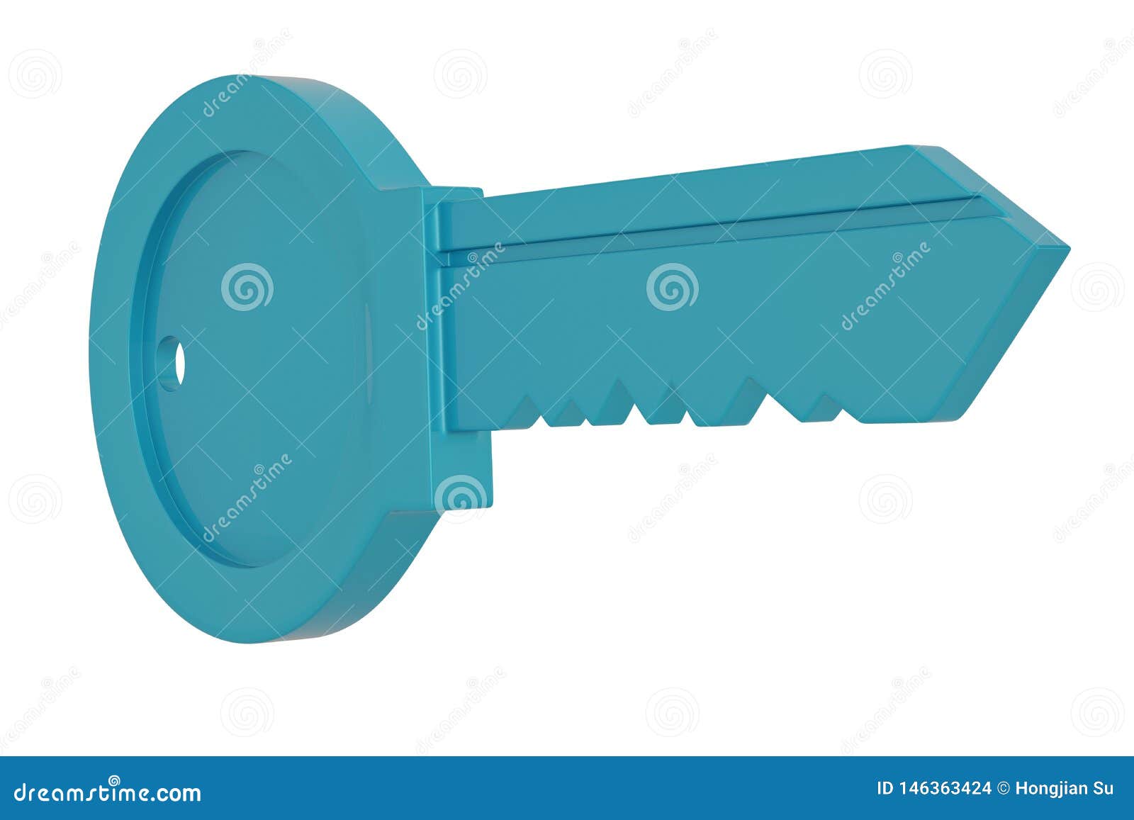 Blue Key Symbol Isolated on White Background. 3D Illustration Stock ...
