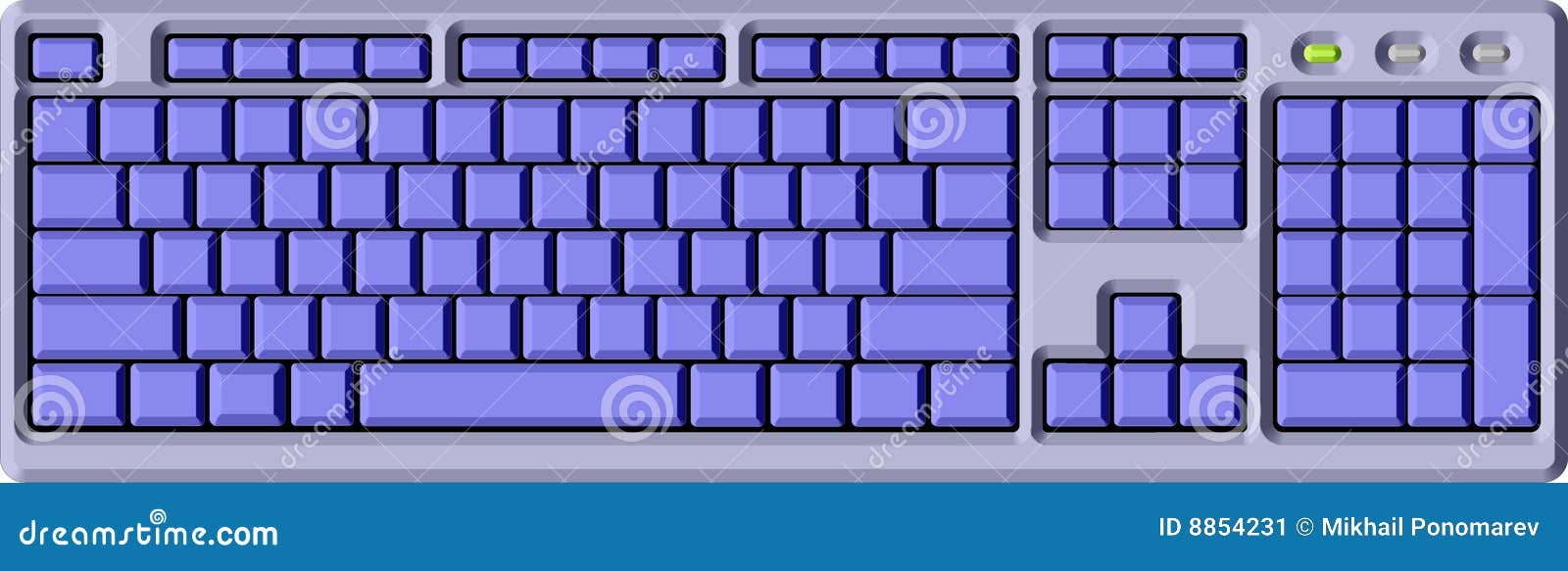 Blue keyboard stock vector. Illustration of keyboard, blank - 8854231