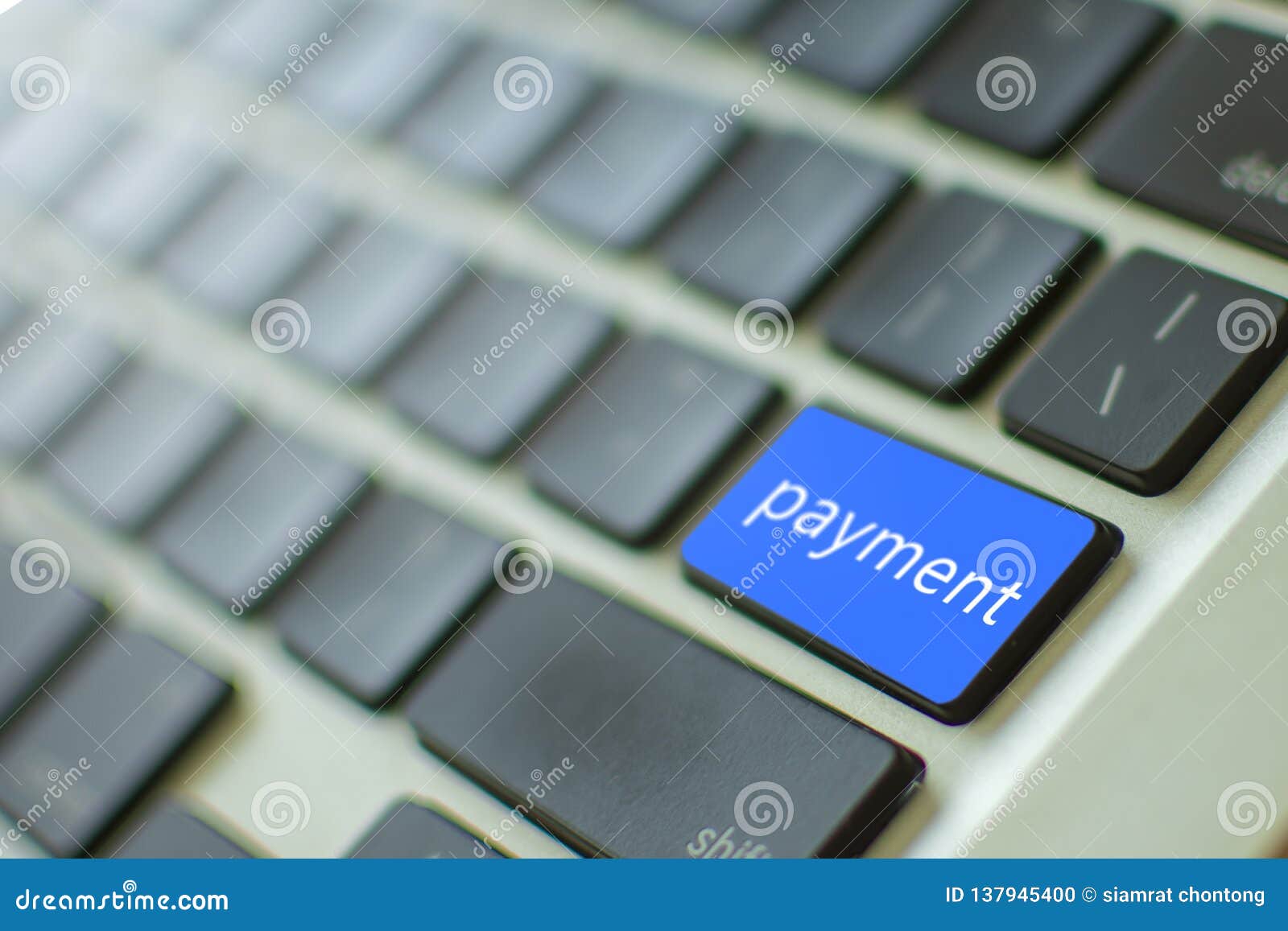 Blue Keyboard with Online Payment Keypad. Online Payment Concept Stock ...