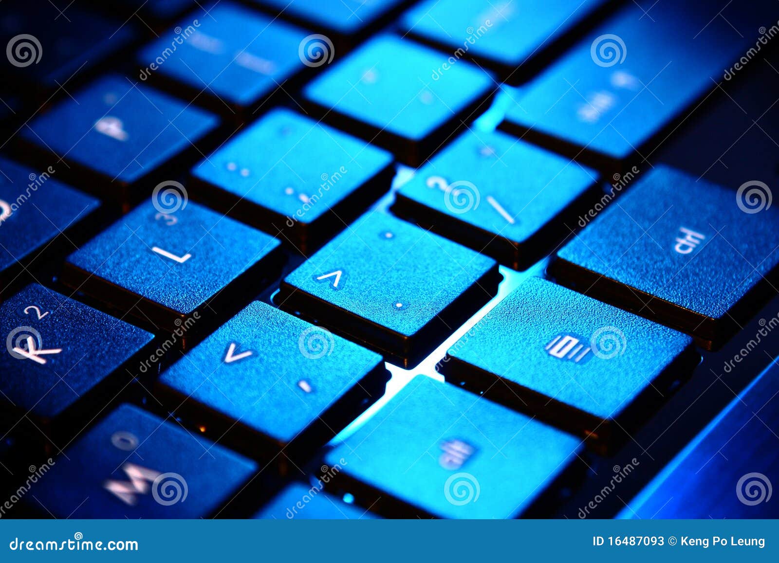 Blue Keyboard of the Personal Computer Stock Image - Image of corporate ...