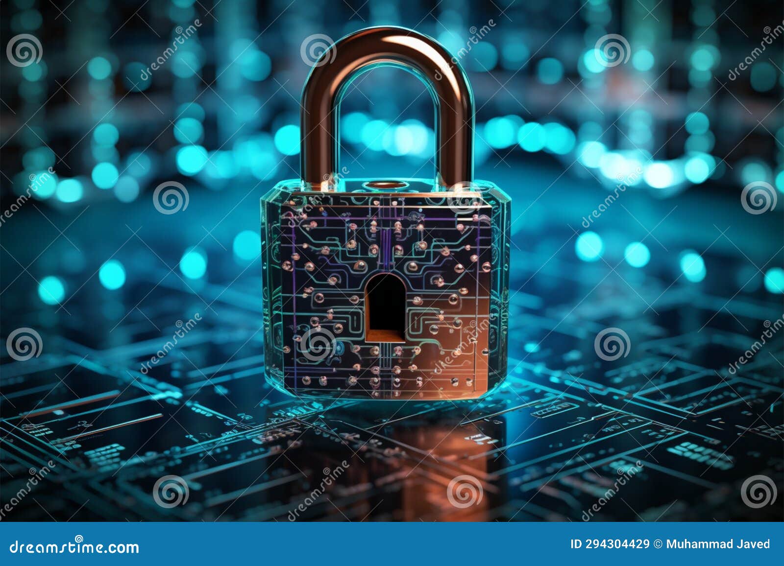 A Blue Keylock Reflects the Cybersecurity Concept through Binary Code Aesthetics Stock ...