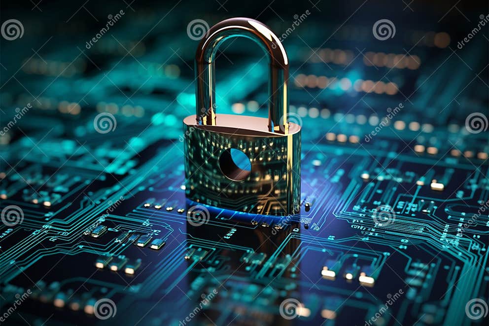 A Blue Keylock Reflects the Cybersecurity Concept through Binary Code Aesthetics Stock ...