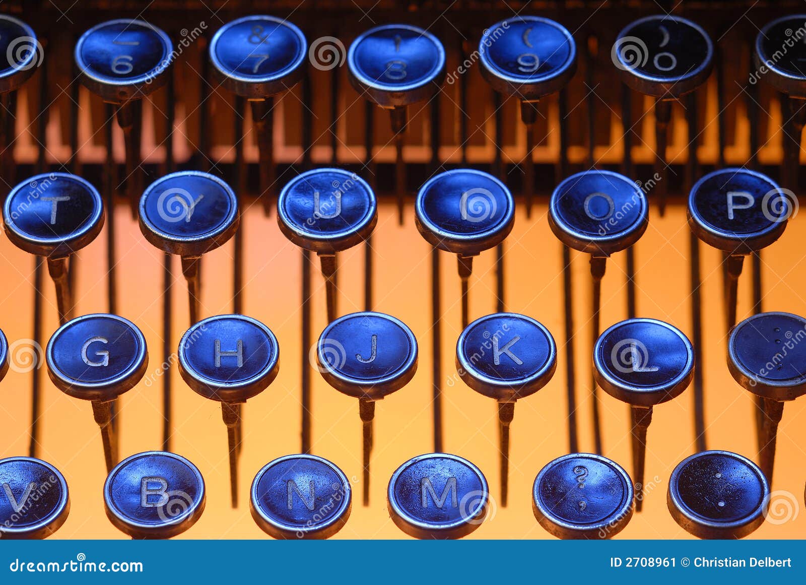 Blue keys on orange stock image. Image of type, font, numbers - 2708961