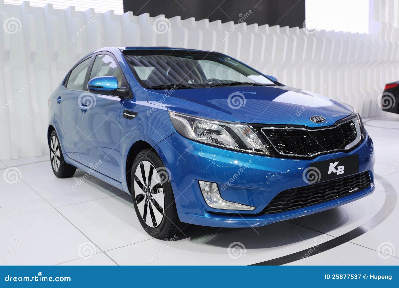 Blue kia k2 car editorial photography. Image of dream - 25877537