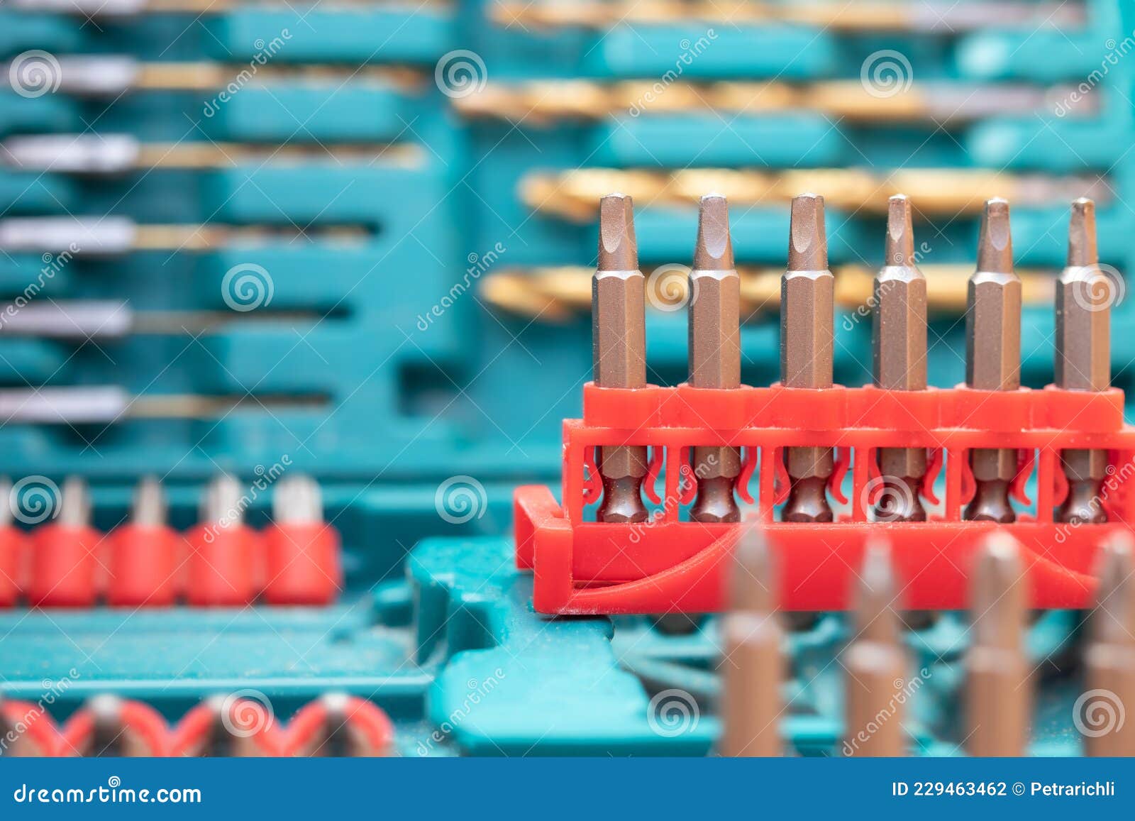 Drill Bit Kit, Close Up. Hardware Backdrop Texture Stock Photo - Image ...