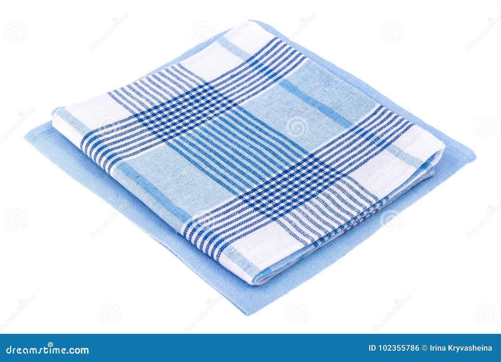 Blue Kitchen Cloth On White Background Stock Photo - Image of food ...