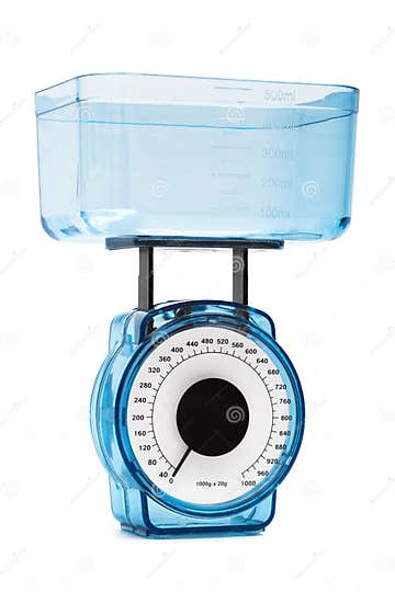 Blue kitchen scales stock photo. Image of kitchen, mass - 17874138