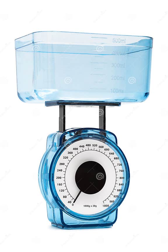 Blue kitchen scales stock photo. Image of kitchen, mass - 17874138