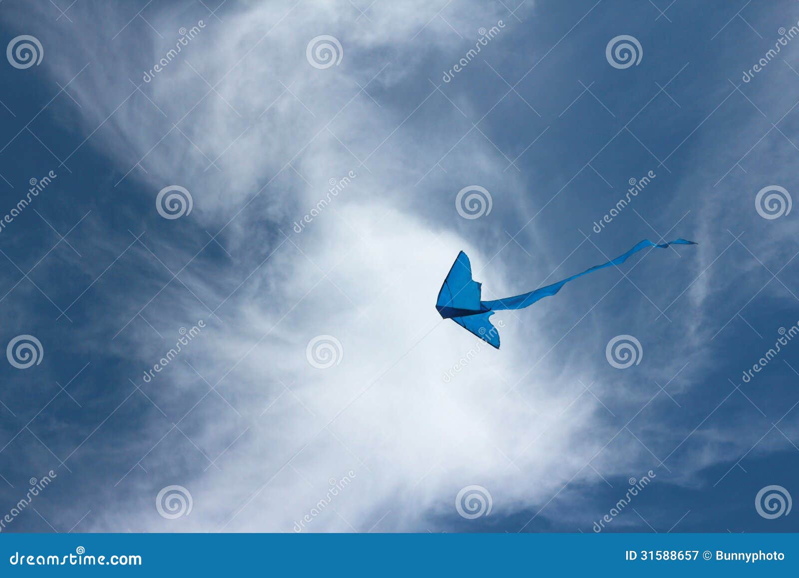 Blue kite stock image. Image of blue, tail, beautiful - 31588657