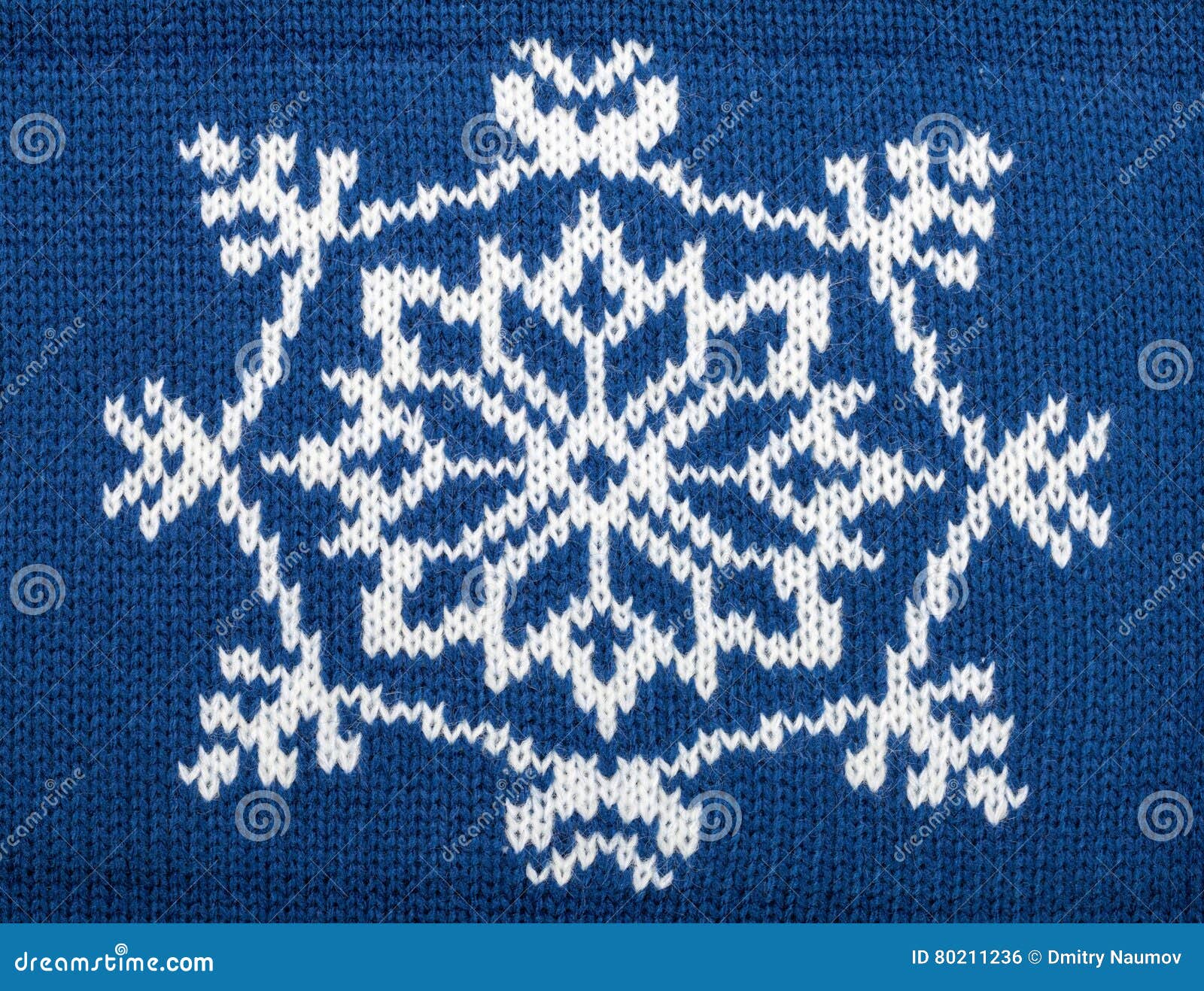 Blue Knitted Fabric Cloth with Christmas Ornament Stock Photo - Image ...