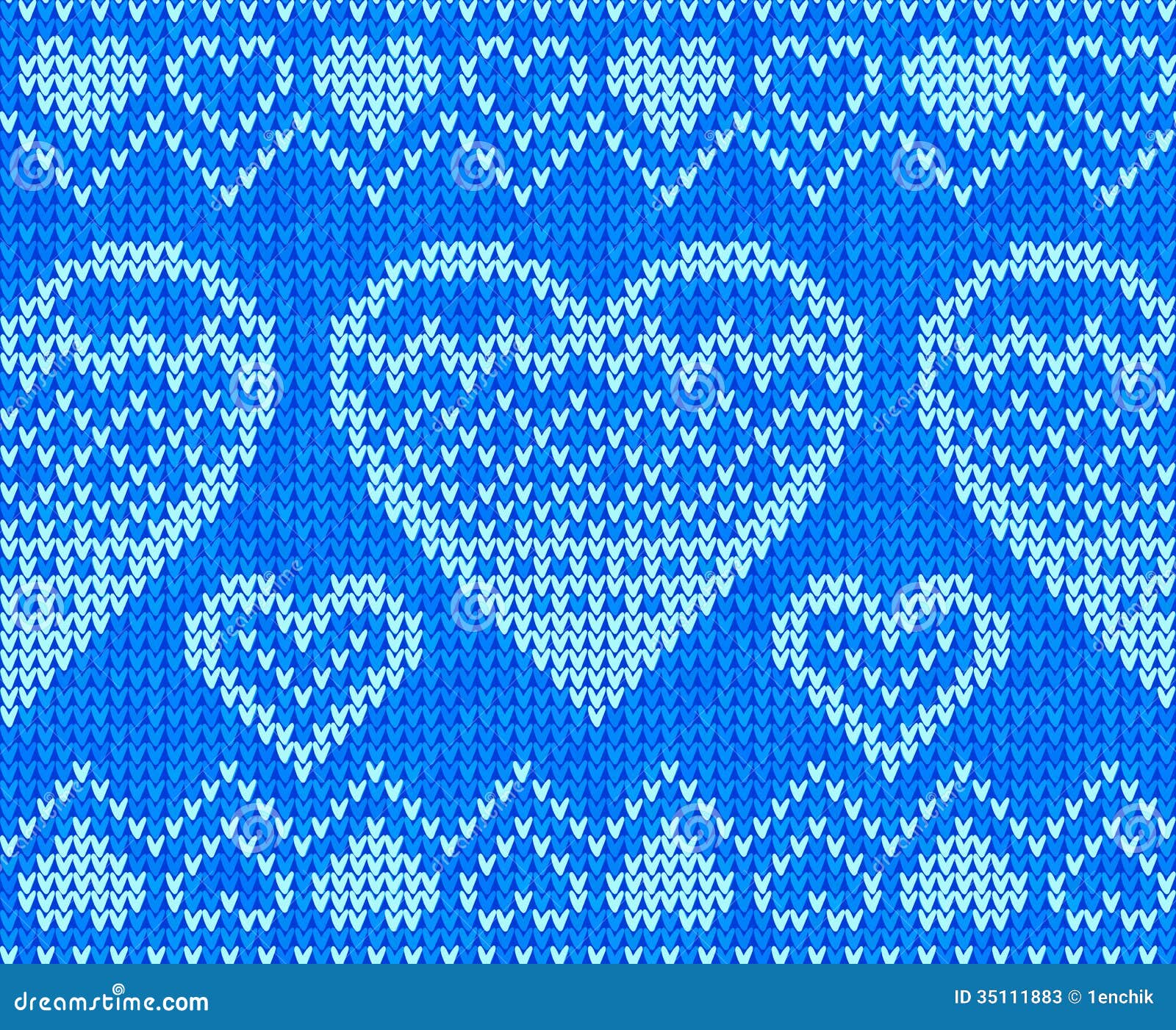 Blue Knitted Hearts Vector Seamless Pattern Stock Vector - Illustration ...