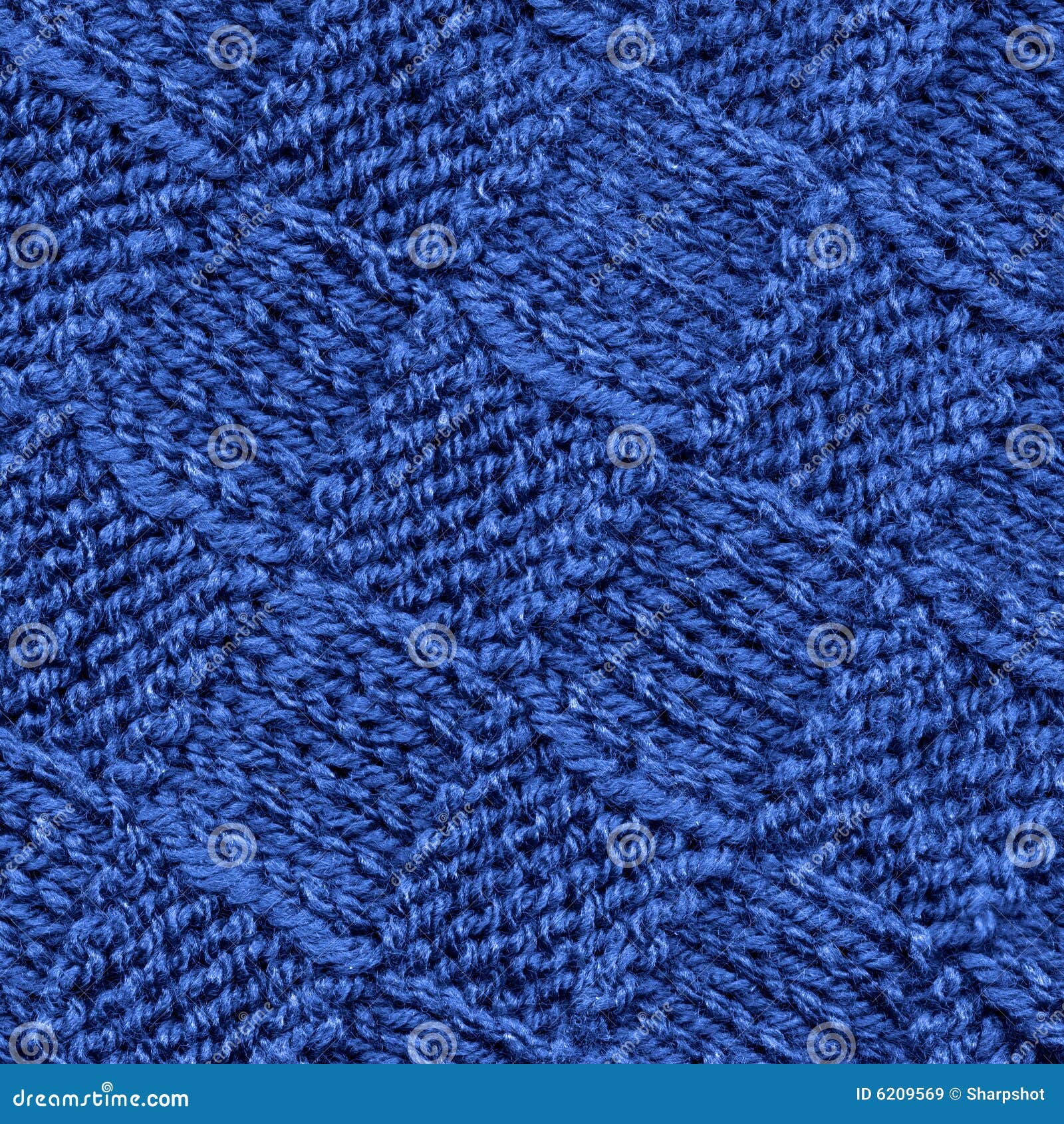 Blue Knitted Wool Pattern Texture Background. Stock Image - Image of ...