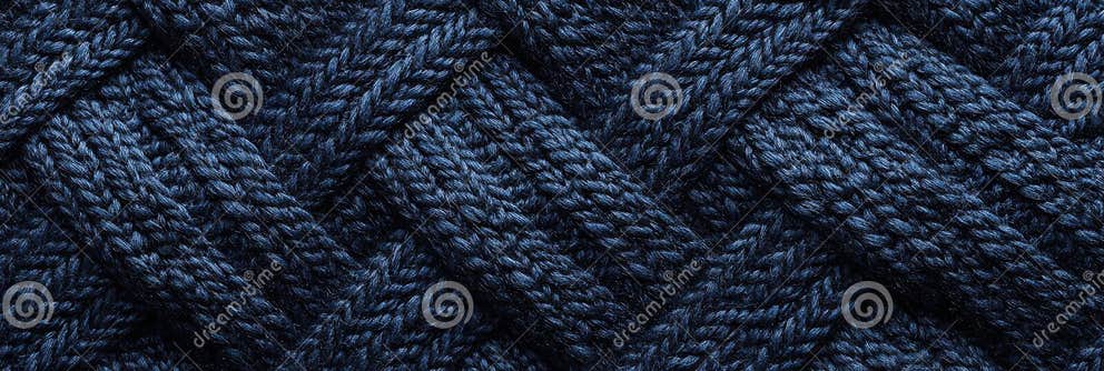 Blue Knitted Wool Texture with Interwoven Pattern for Background and ...
