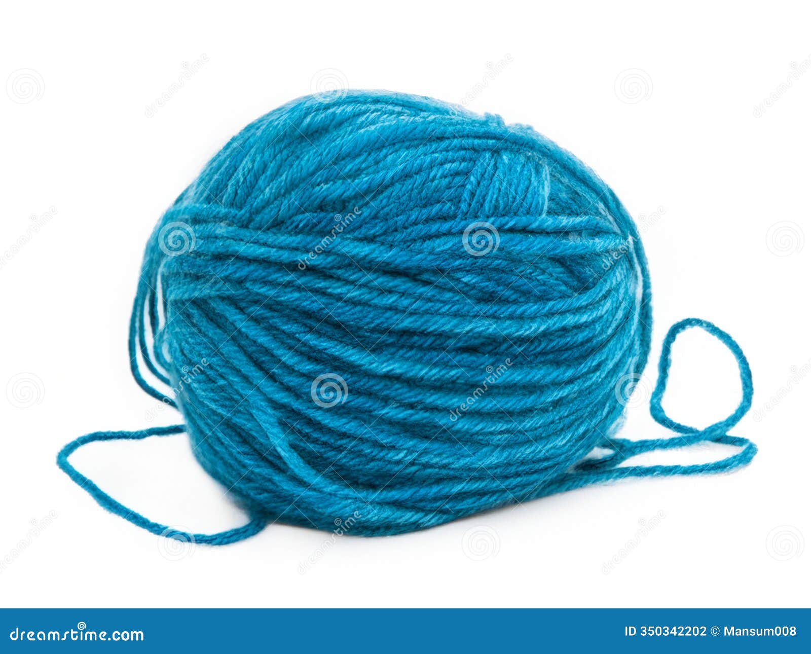 Blue Knitting Ball Isolated on White Background Stock Illustration ...