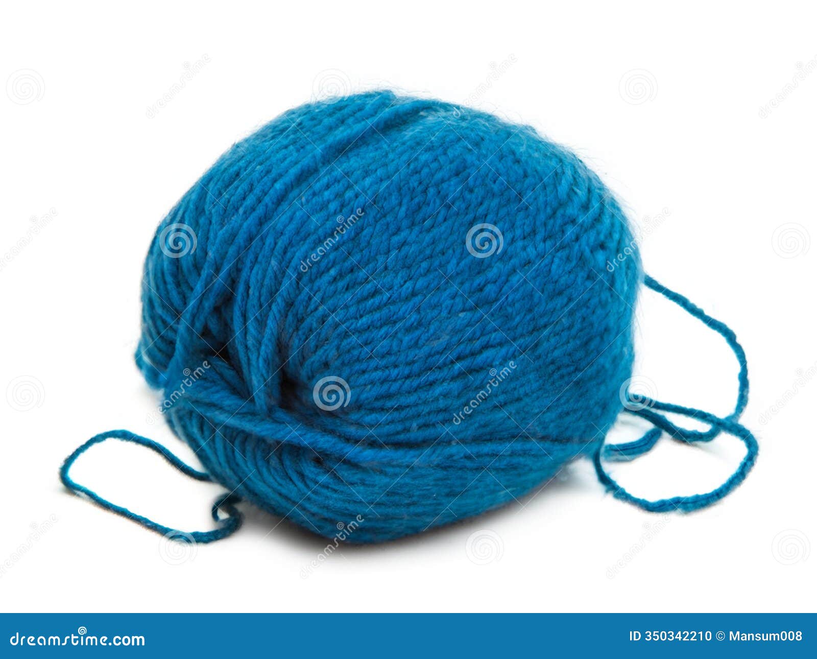 Blue Knitting Ball Isolated on White Background Stock Illustration ...