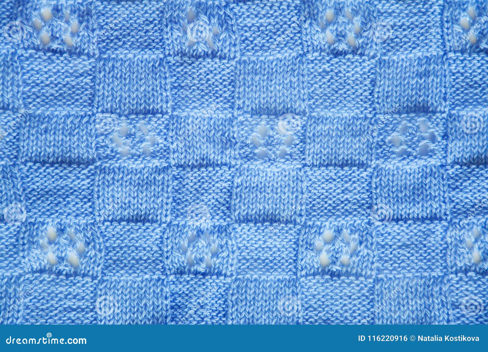 Blue Knitted Fabric Texture Stock Photo - Image of background ...