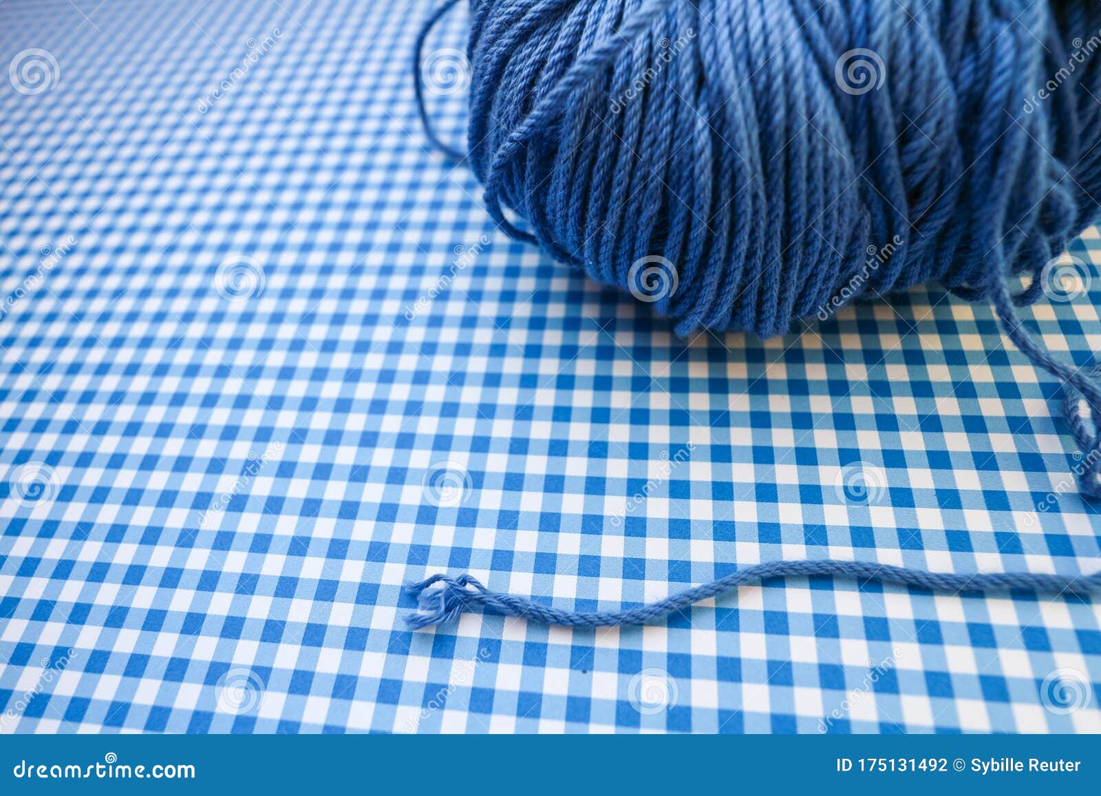 Blue Knitting Yarn Background Stock Photo - Image of texture, single ...