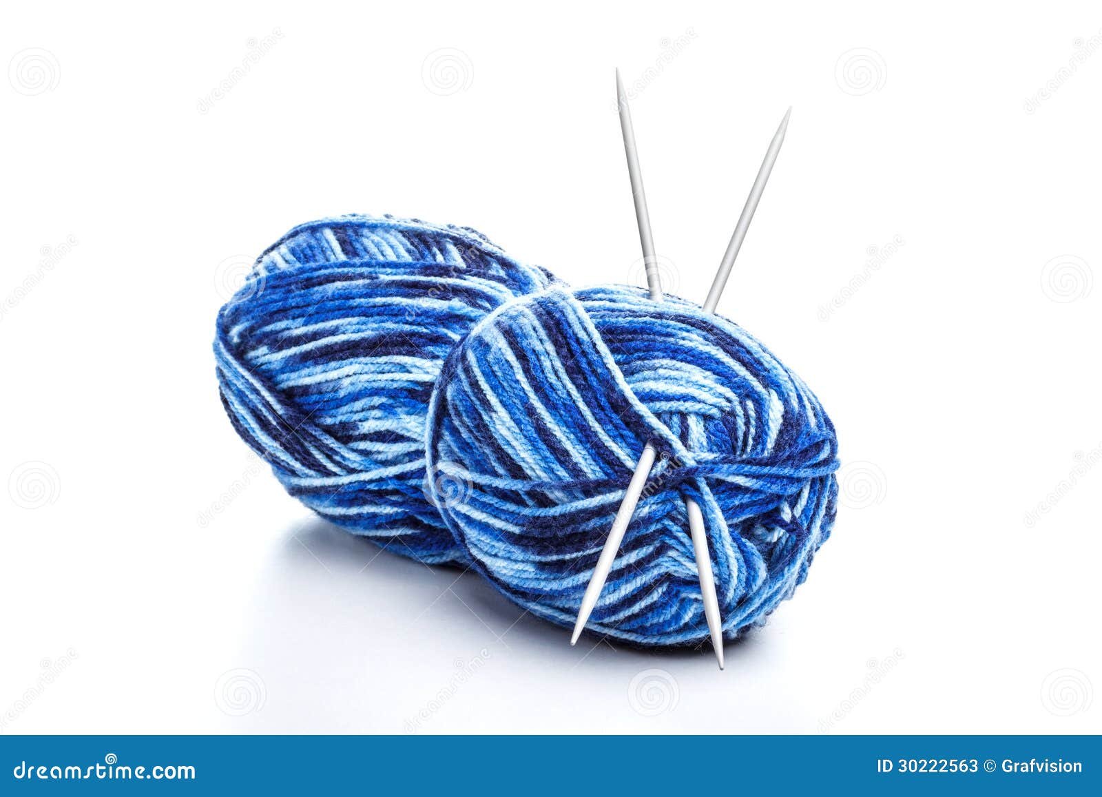 Blue knitting yarn stock image. Image of idea, colorful - 30222563