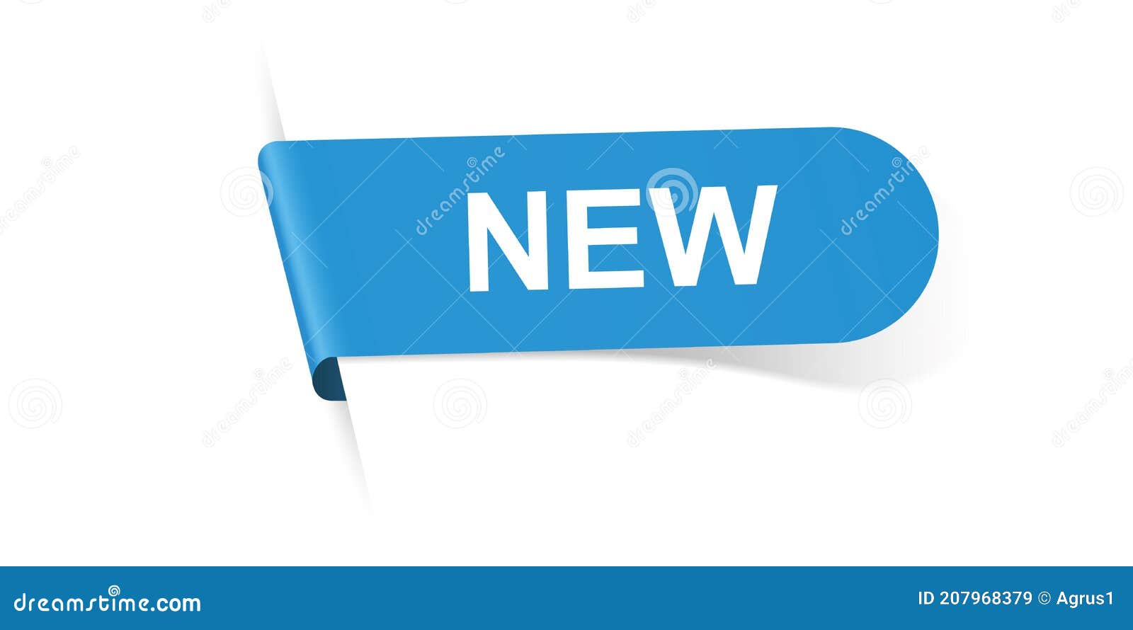 Blue Label Banner with Text NEW on White Background Stock Vector ...
