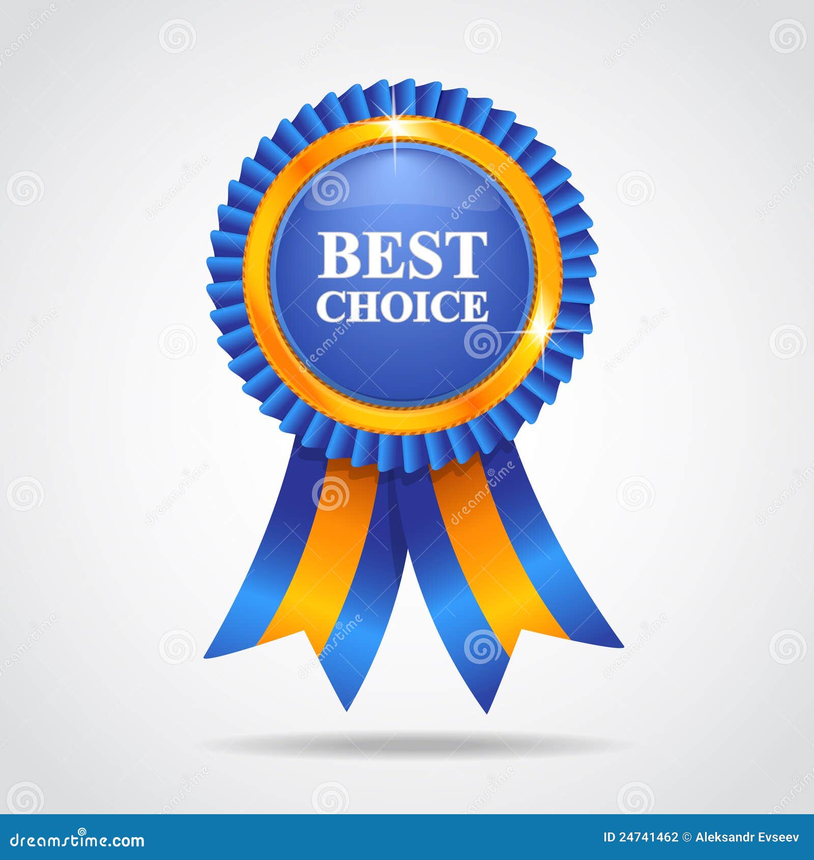 Blue Label with Ribbons. Vector Illustration Stock Vector ...