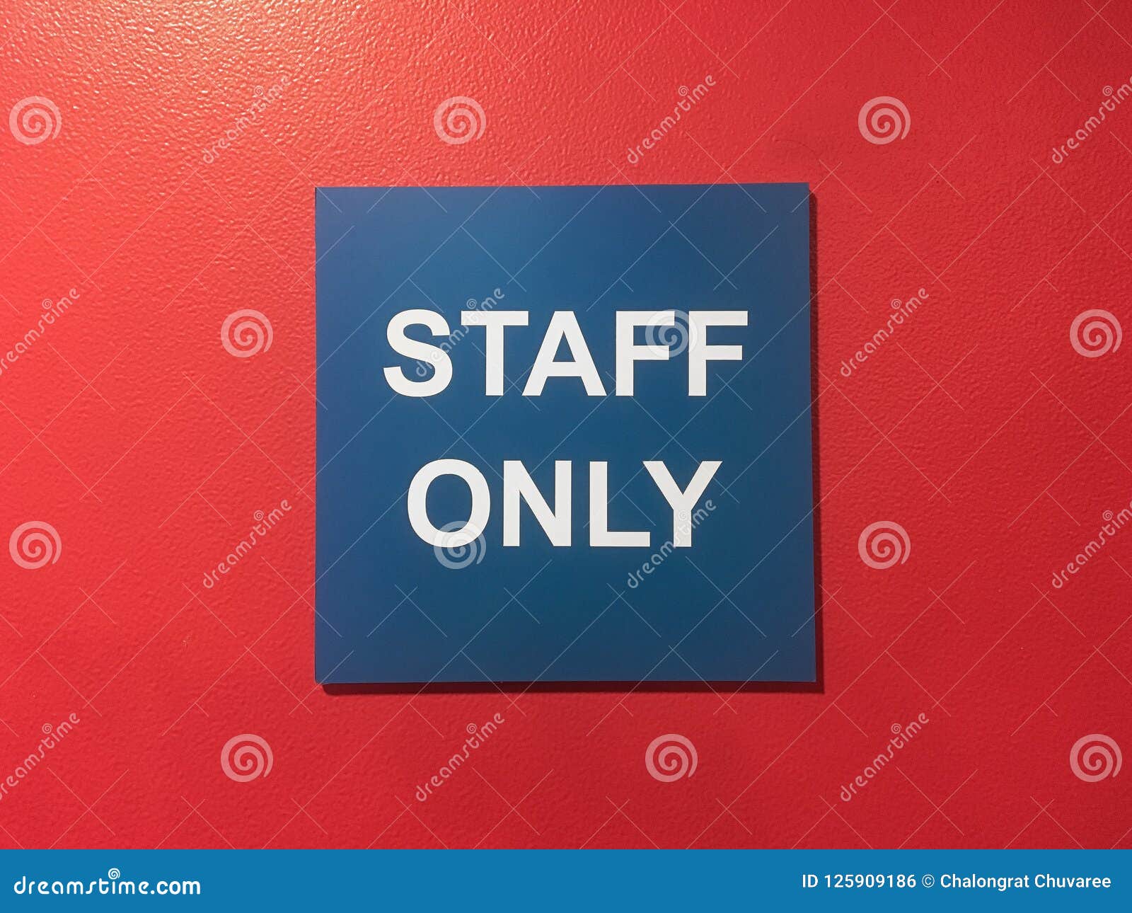 Blue label staff only stock photo. Image of notice, entrance - 125909186