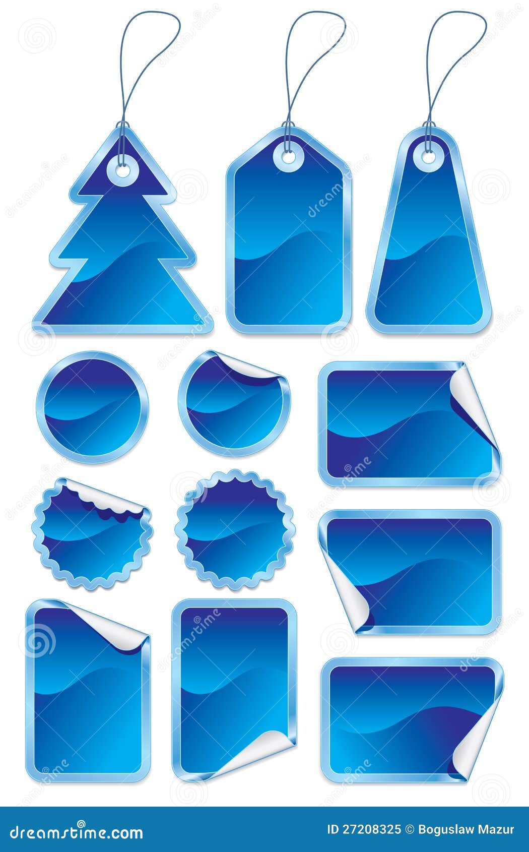 Blue labels stock vector. Illustration of message, backgrounds - 27208325