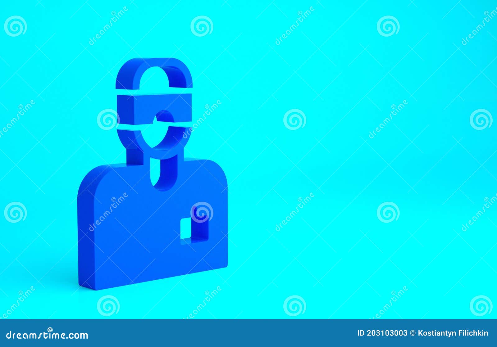 Blue Laboratory Assistant Icon Isolated on Blue Background. Minimalism ...