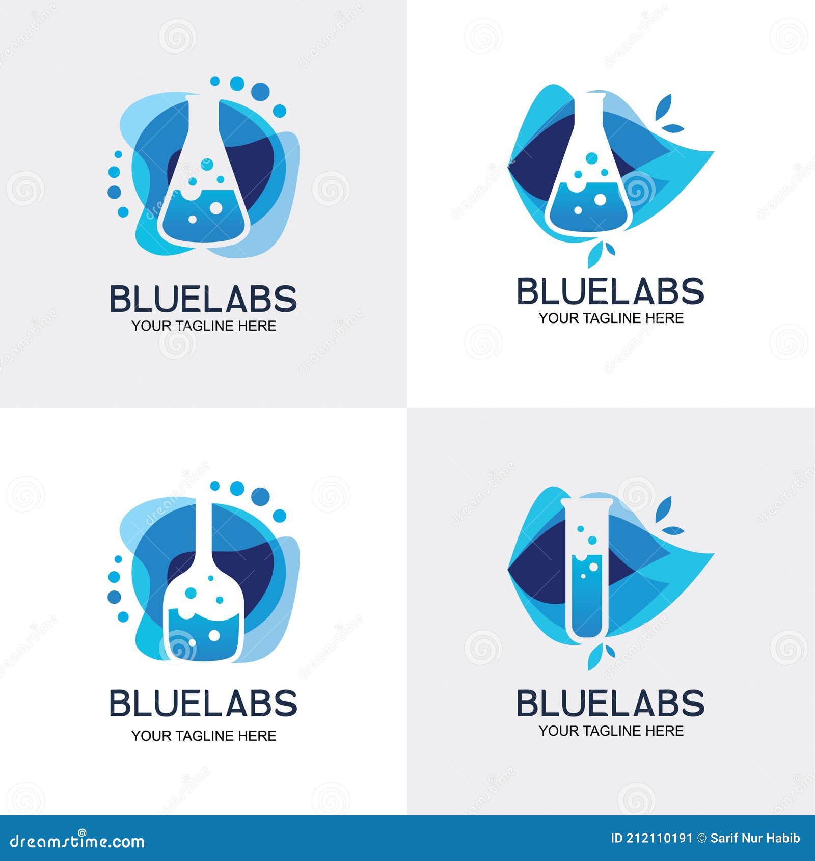 Blue Labs Logo Set Design Template Collection Stock Vector ...