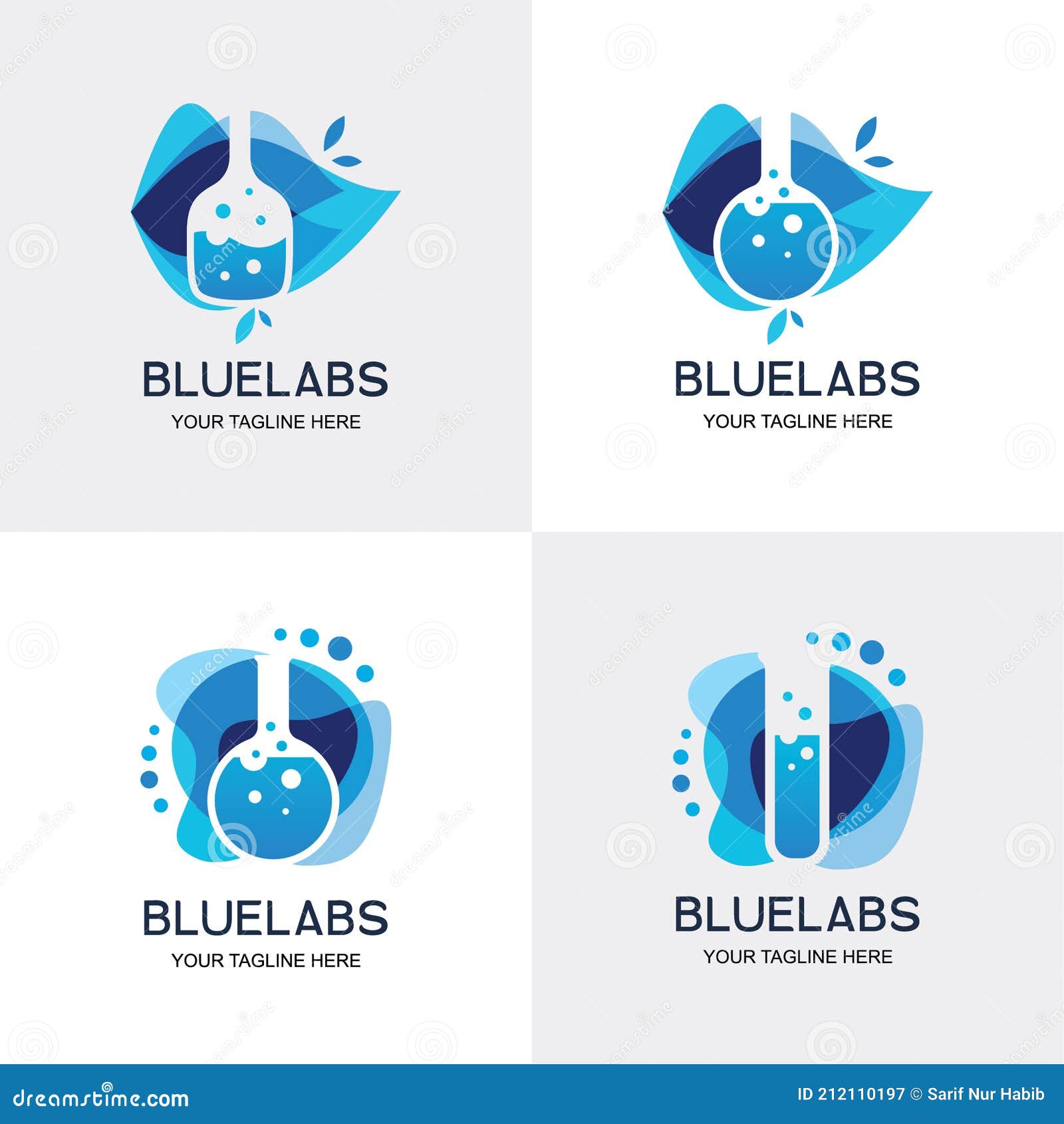 Blue Labs Logo Set Design Template Collection Stock Vector ...