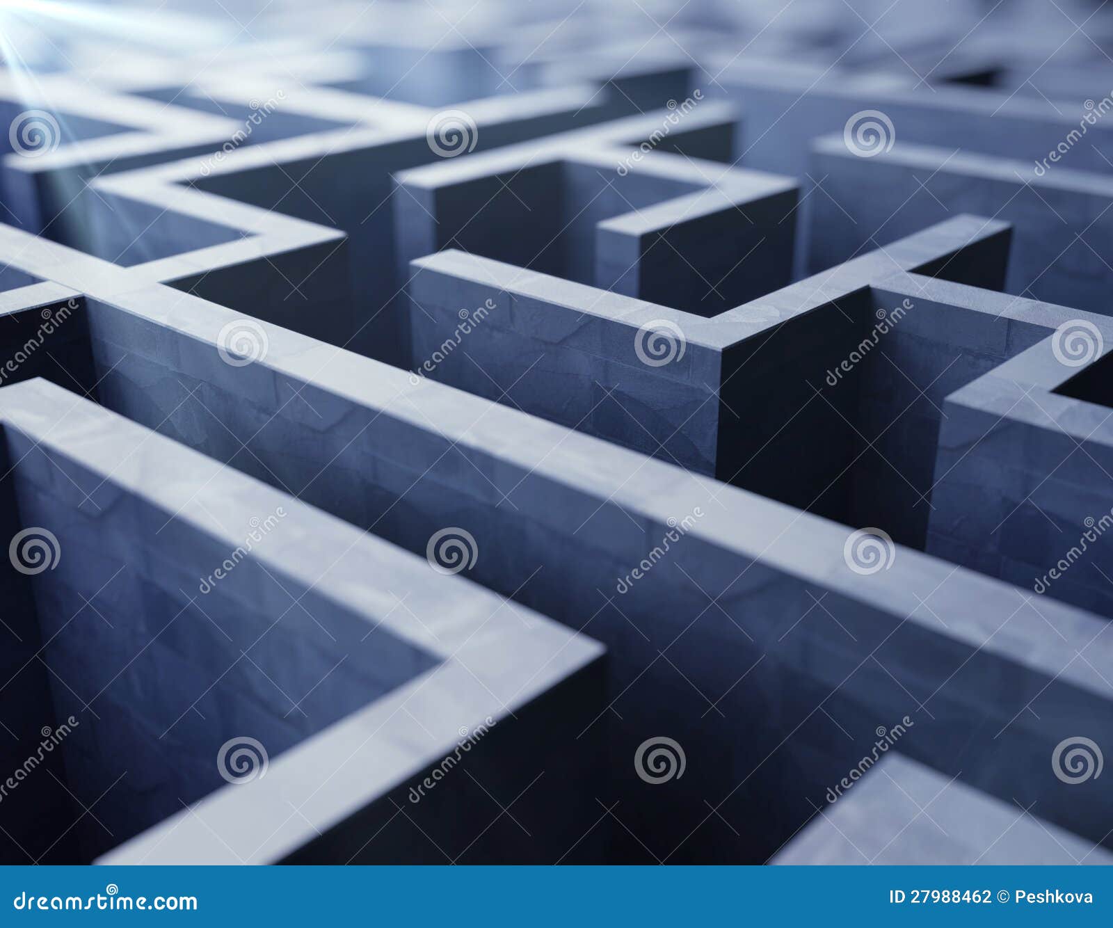 Blue labyrinth stock illustration. Illustration of idea - 27988462
