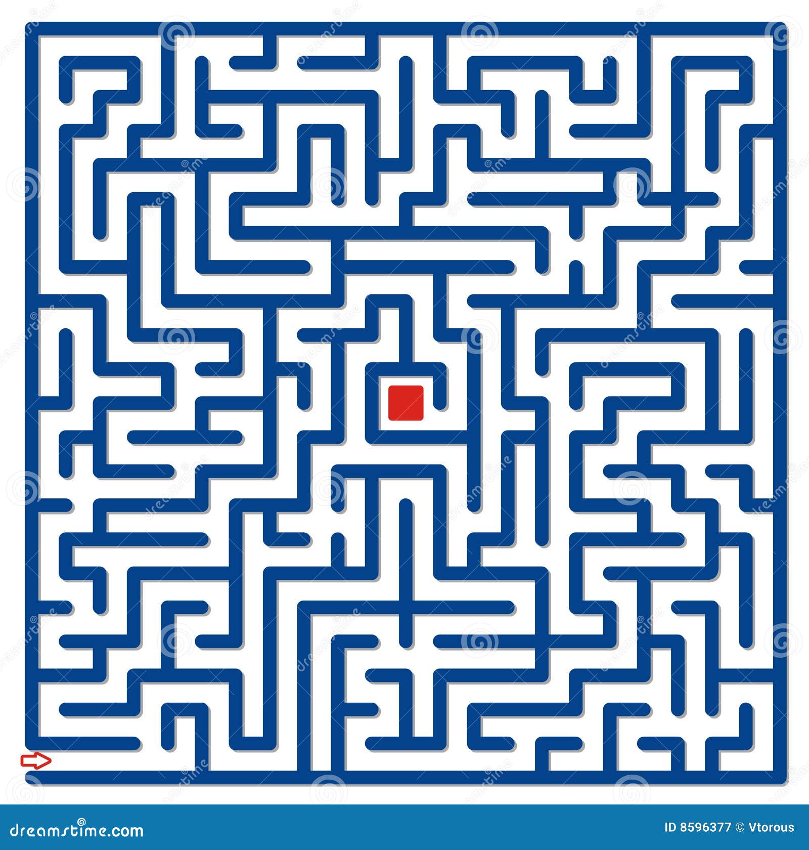 Blue labyrinth stock vector. Illustration of challenge - 8596377