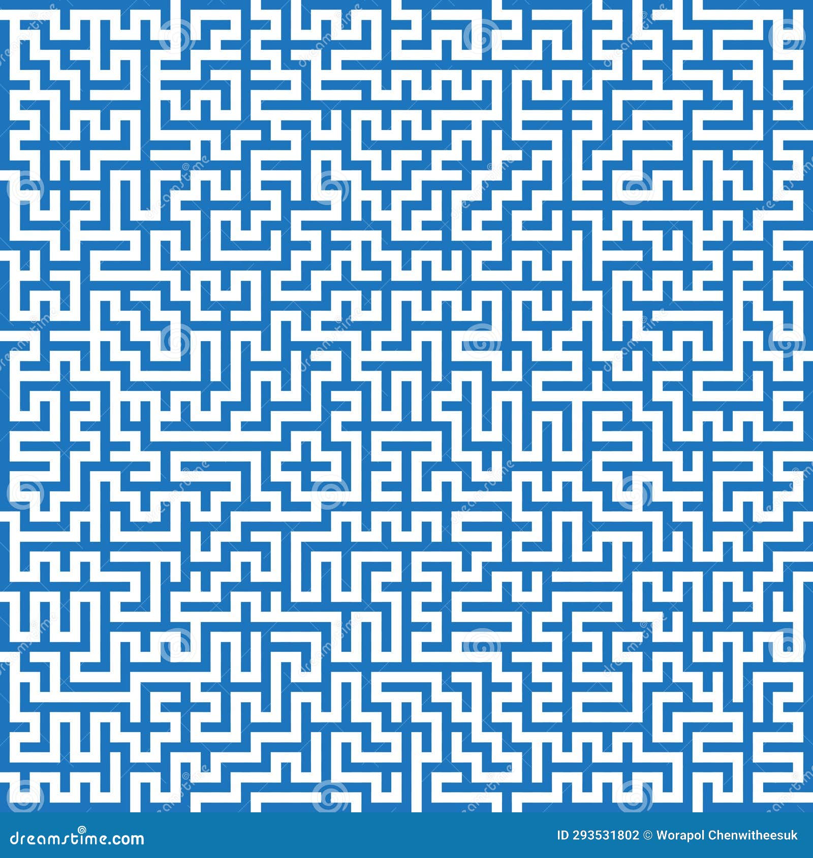 Blue Labyrinth Abstract Background,square Maze Pattern Vector ...