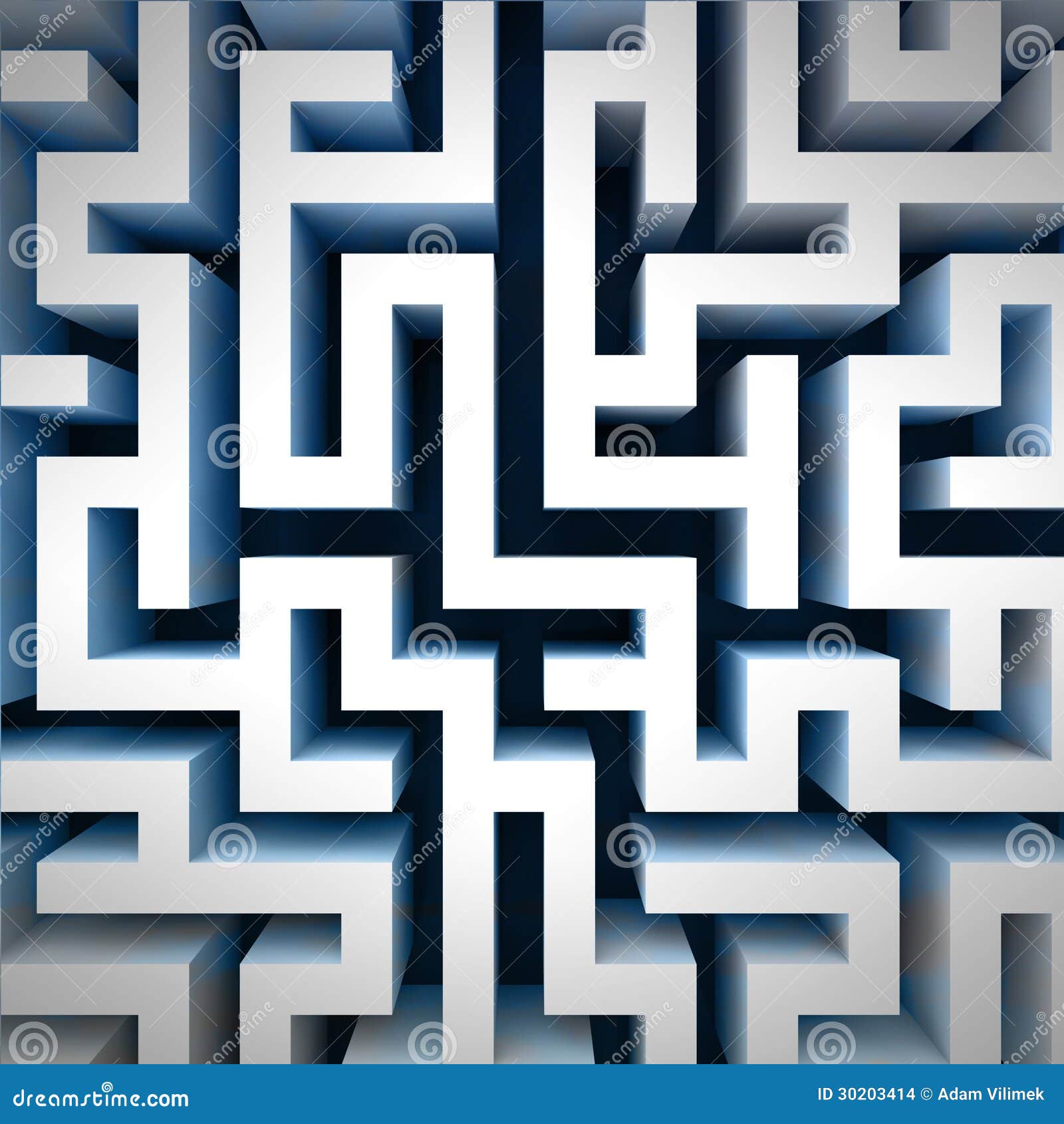 Blue Labyrinth Wall Structure in Top Perspective View Stock ... Blue Labyrinth Wall Structure in Top Perspective View Stock ...