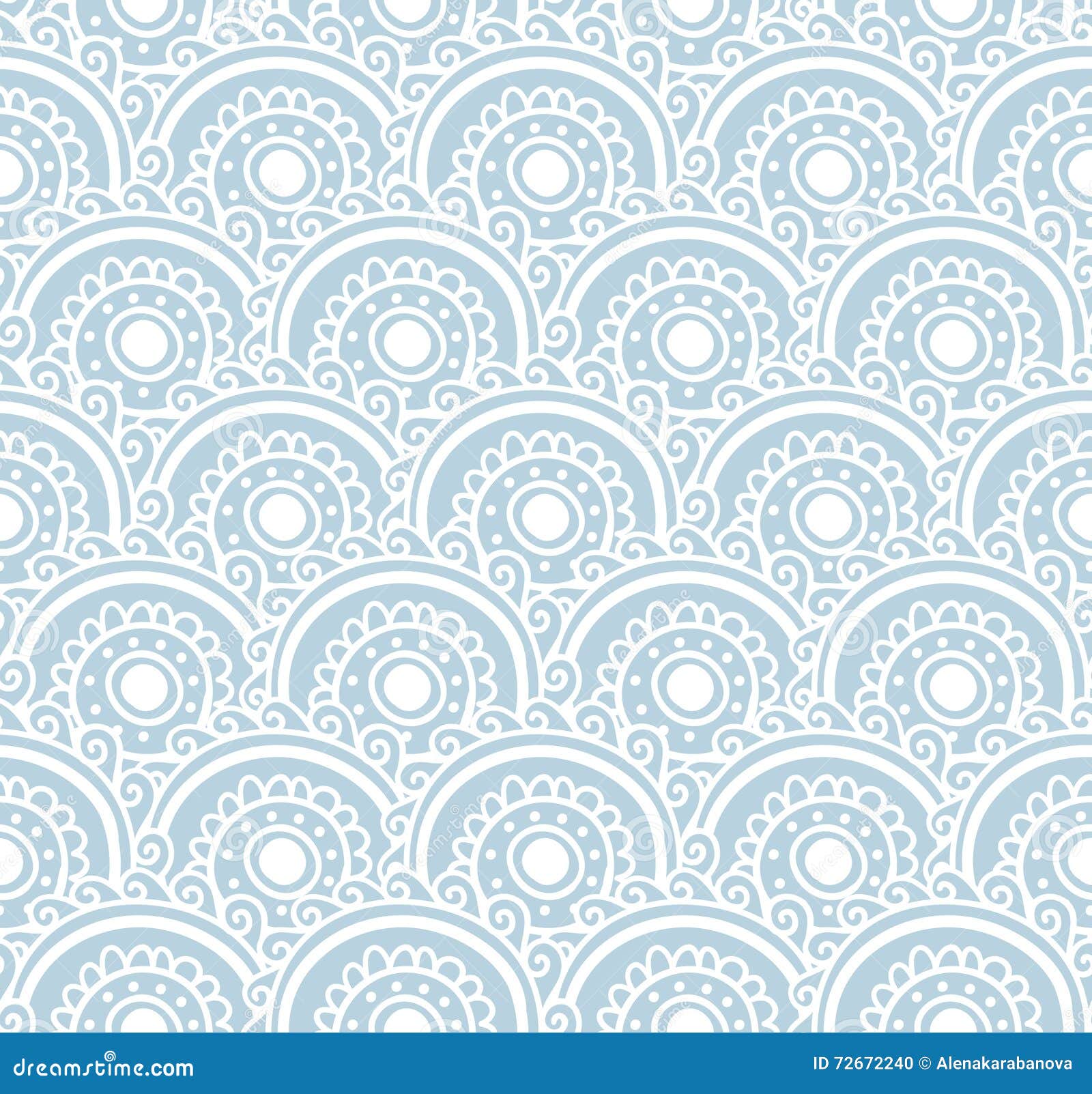 Blue Lace Seamless Pattern. Vector Illustration. Background with Floral ...
